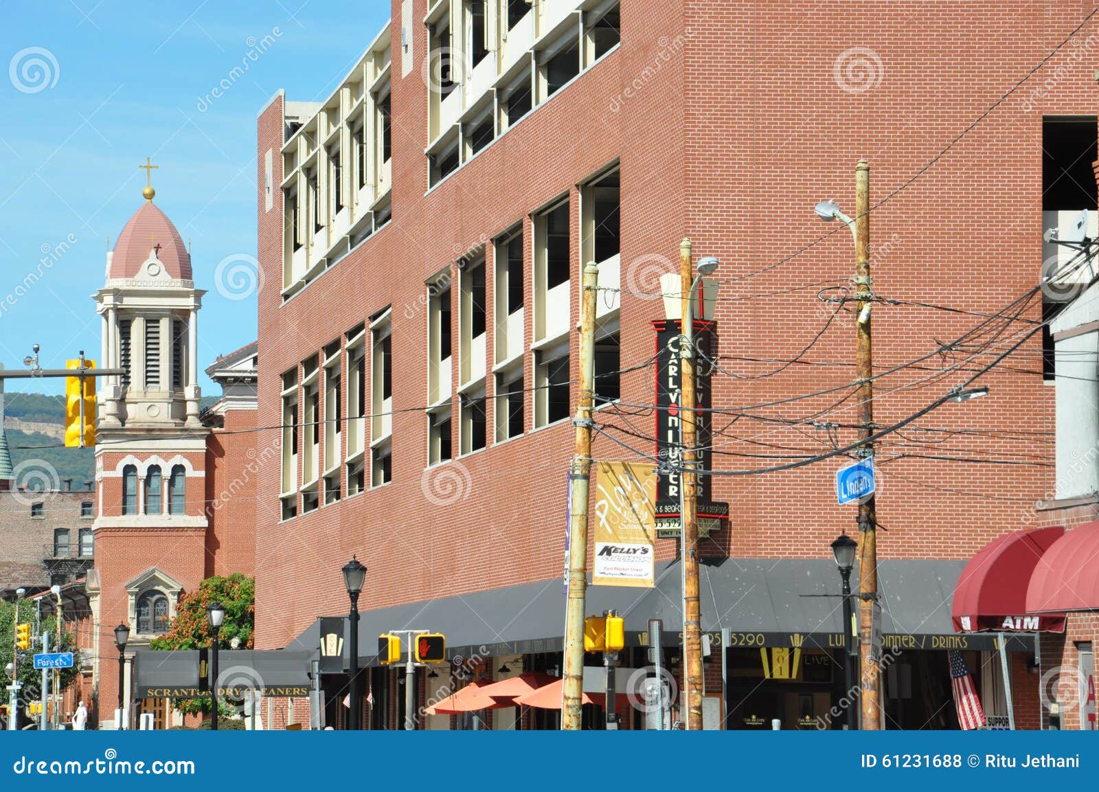 Downtown Scranton, Pennsylvania Stock Photo - Image of blue, american ...