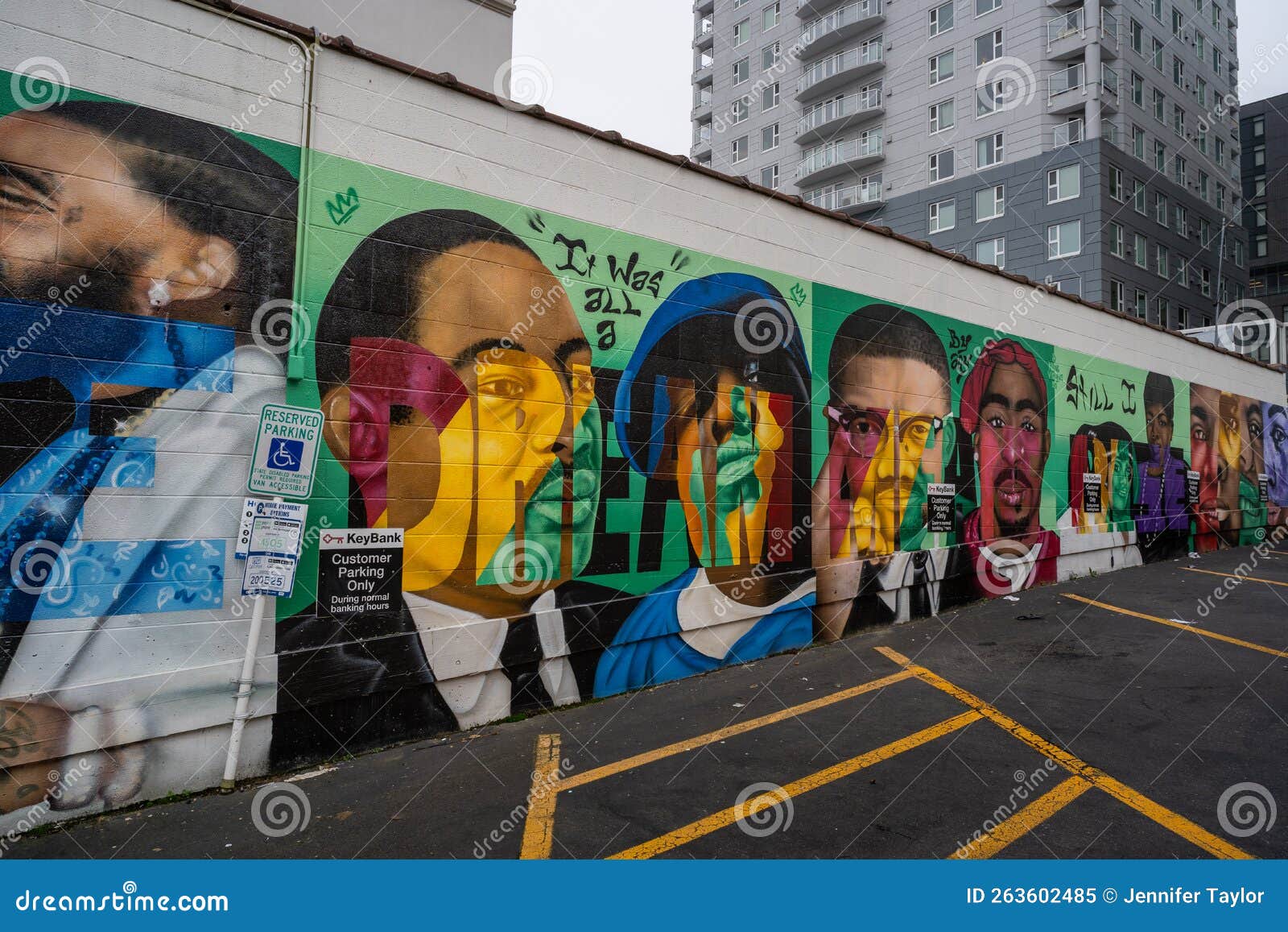 Mural in Downtown Seattle Showing Martin Luther King Jr., Malcom X ...