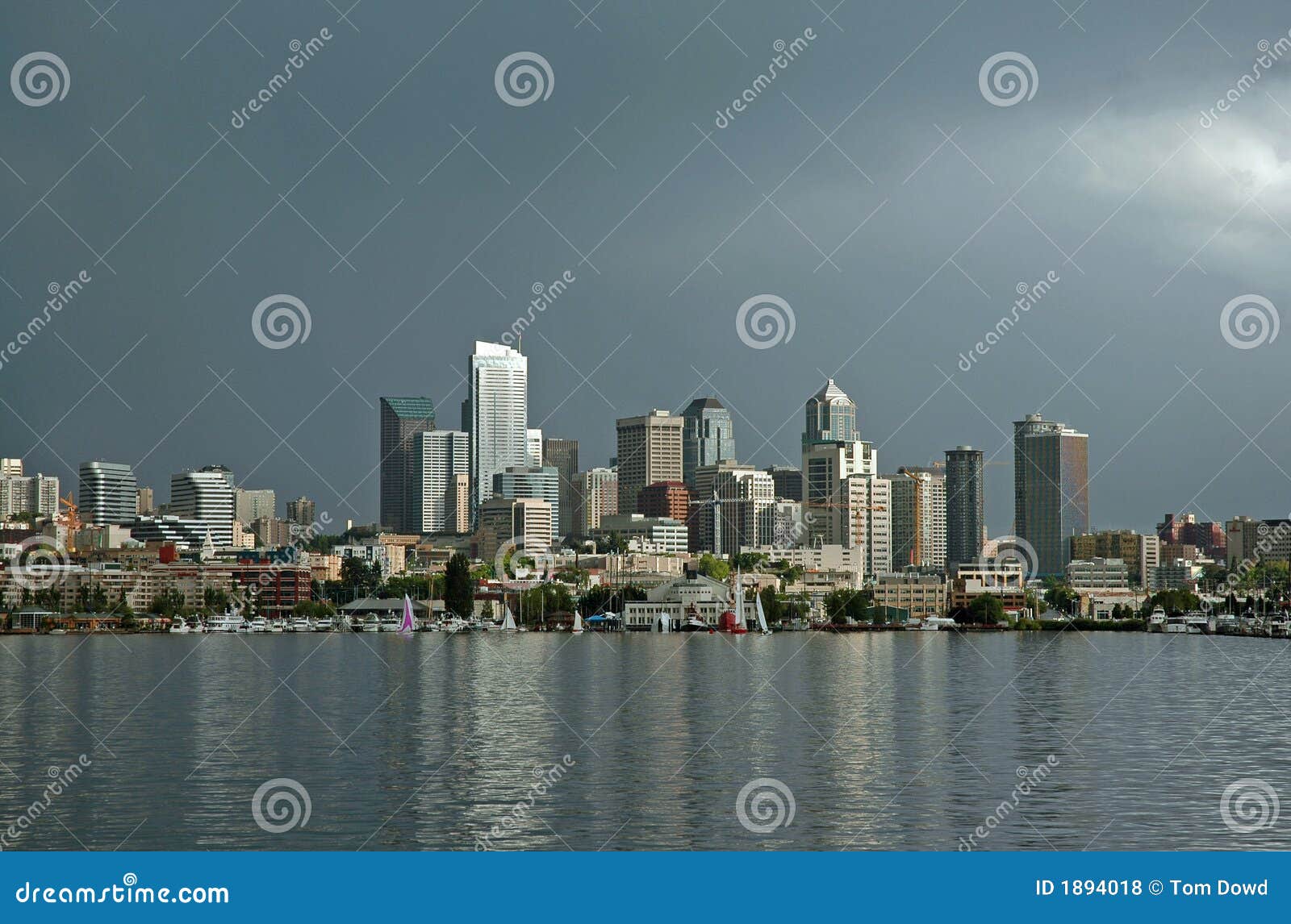 Downtown Seattle Dark Cold and Still Stock Photo - Image of fresh ...