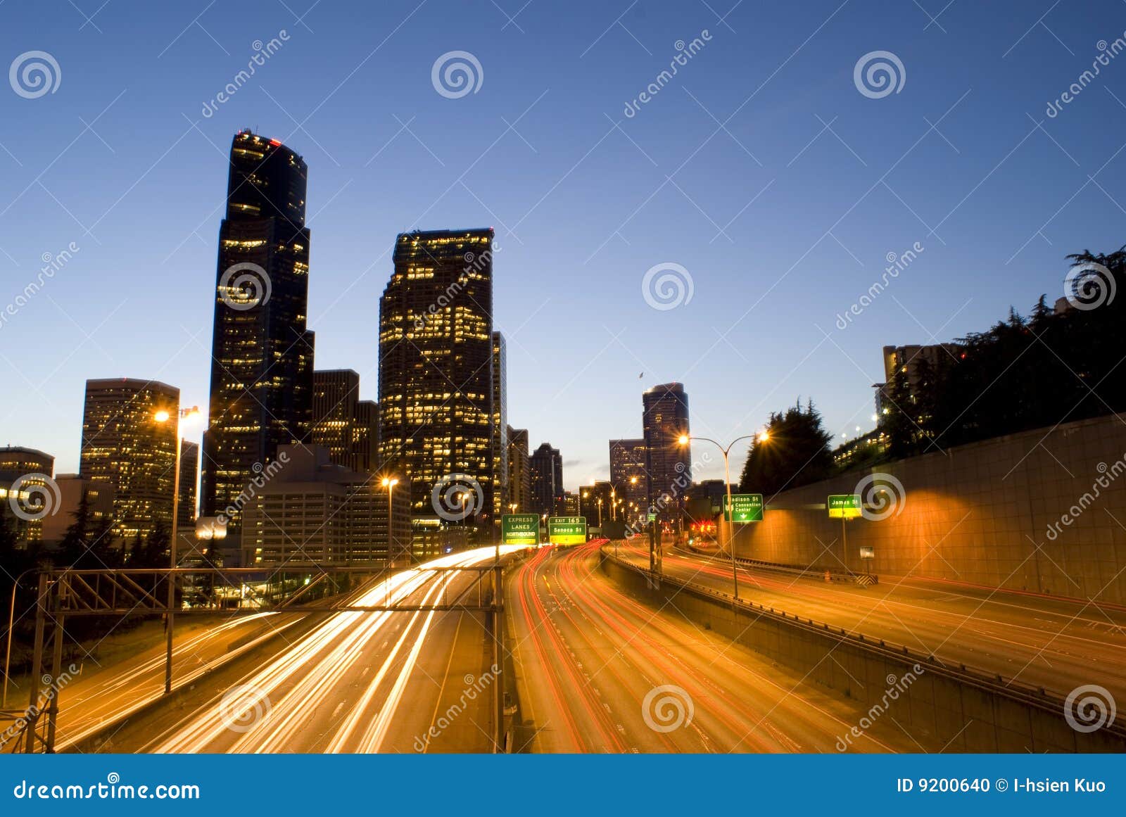 Downtown Seattle and Traffic Stock Photo - Image of tallest ...