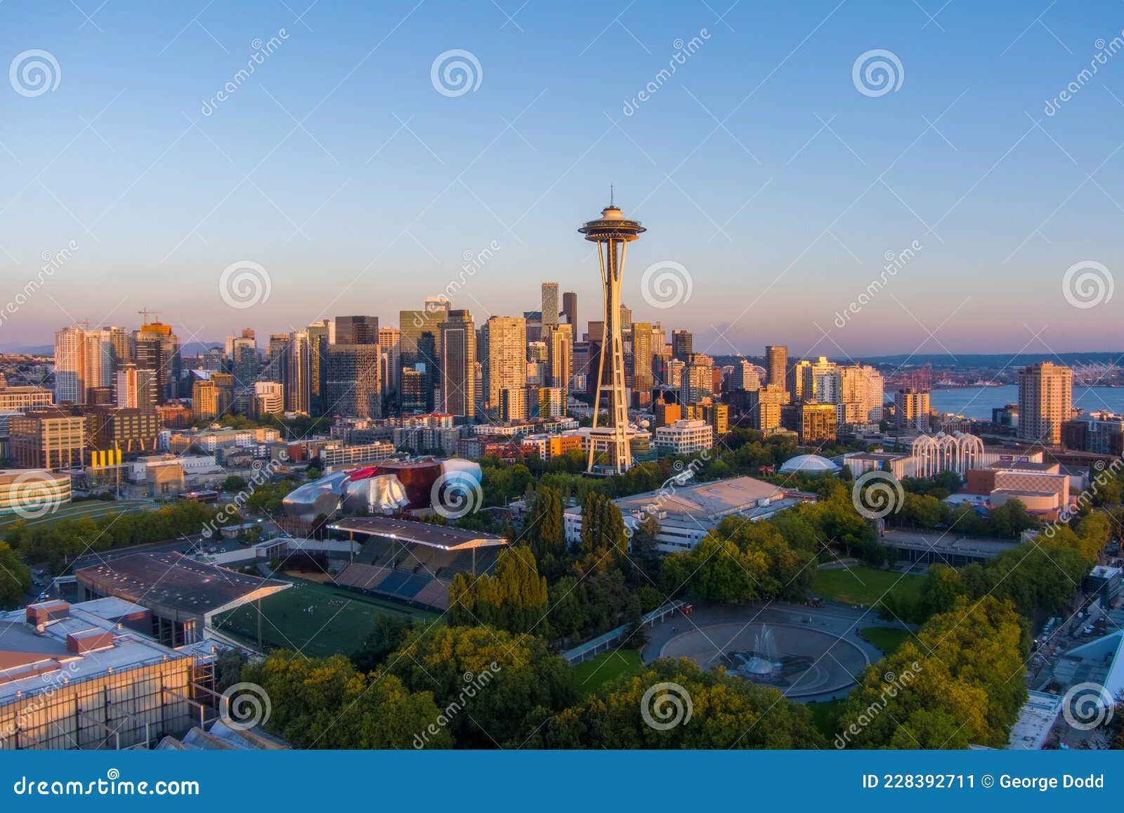 The Downtown Seattle, WA Skyline at Sunset Editorial Photo - Image of ...
