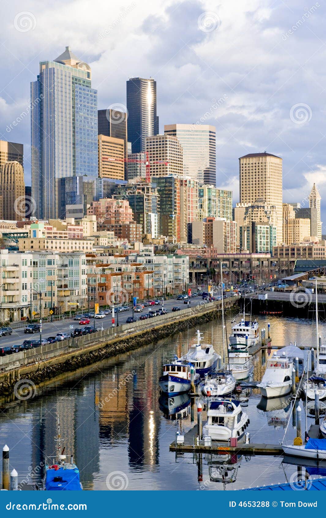 Downtown Seattle Waterfront Stock Photo - Image of skyline ...
