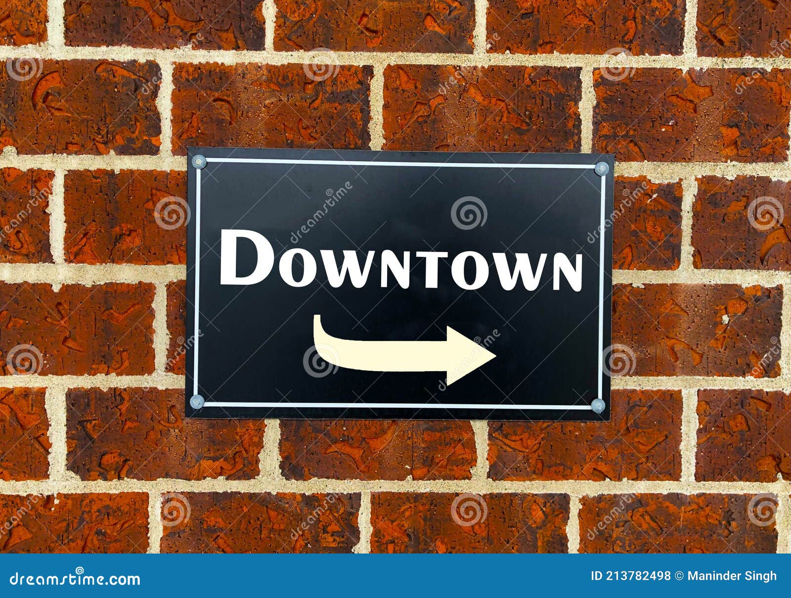 Downtown sign. stock photo. Image of cave, career, good - 213782498