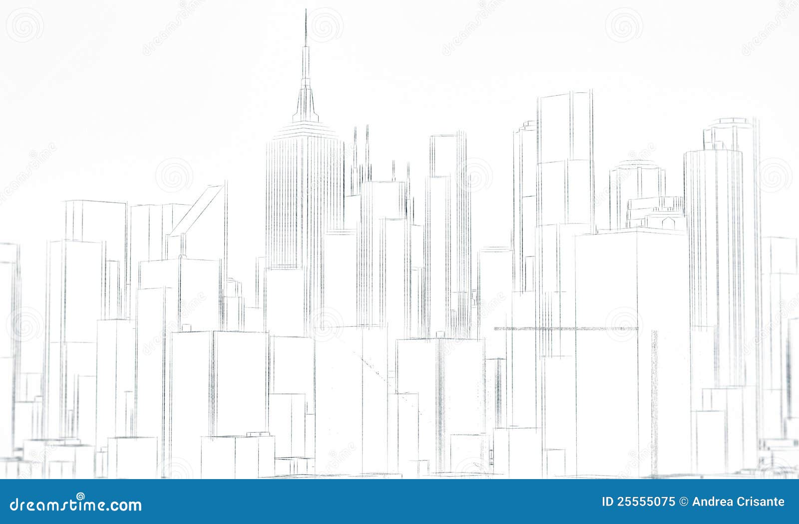 Downtown sketch stock illustration. Illustration of financial - 25555075