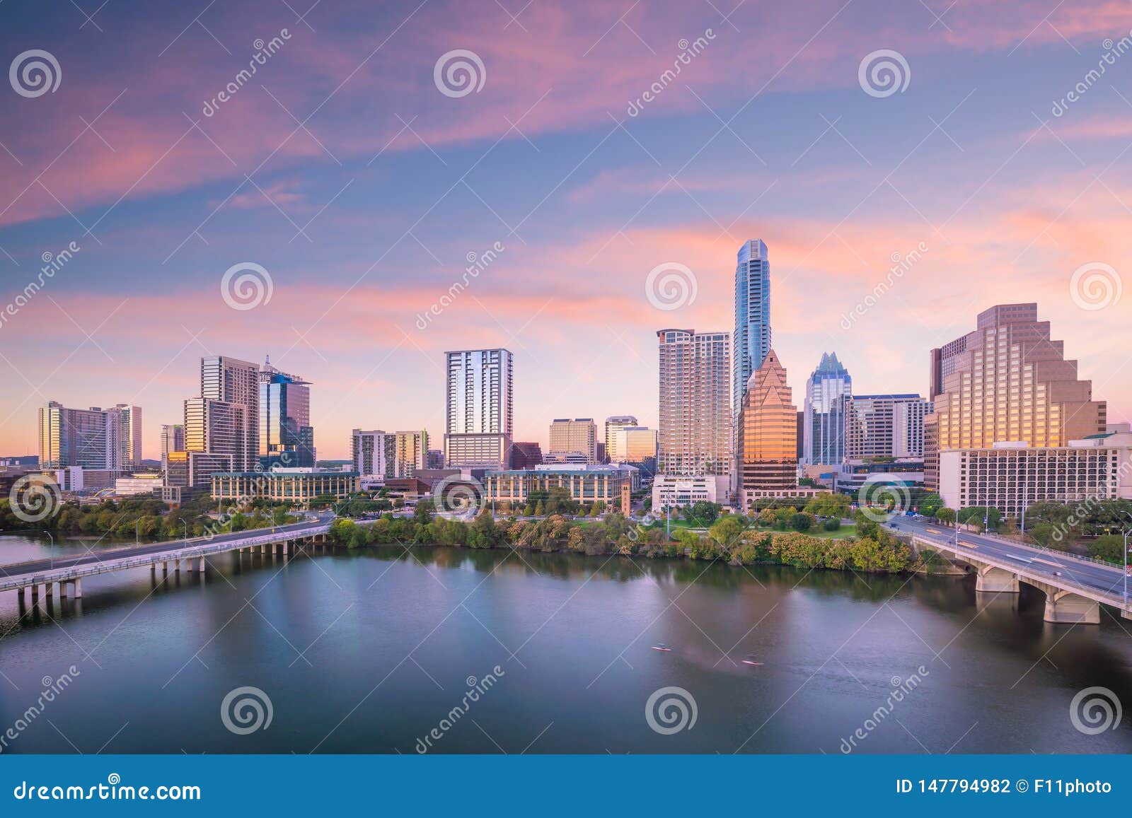 Downtown Skyline of Austin, Texas in USA from Top View Stock Photo ...