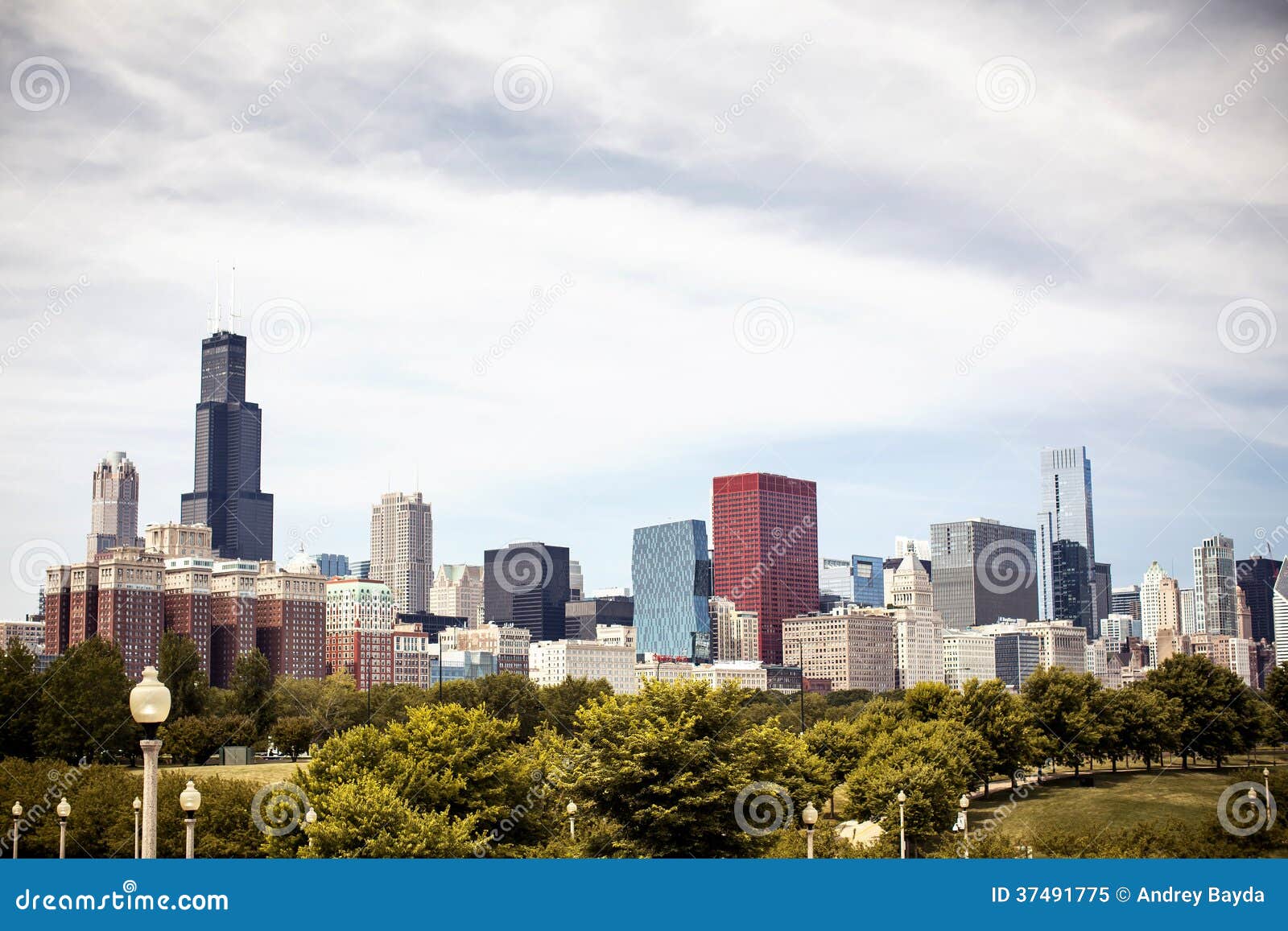 Downtown skyline Chicago stock image. Image of michigan - 37491775