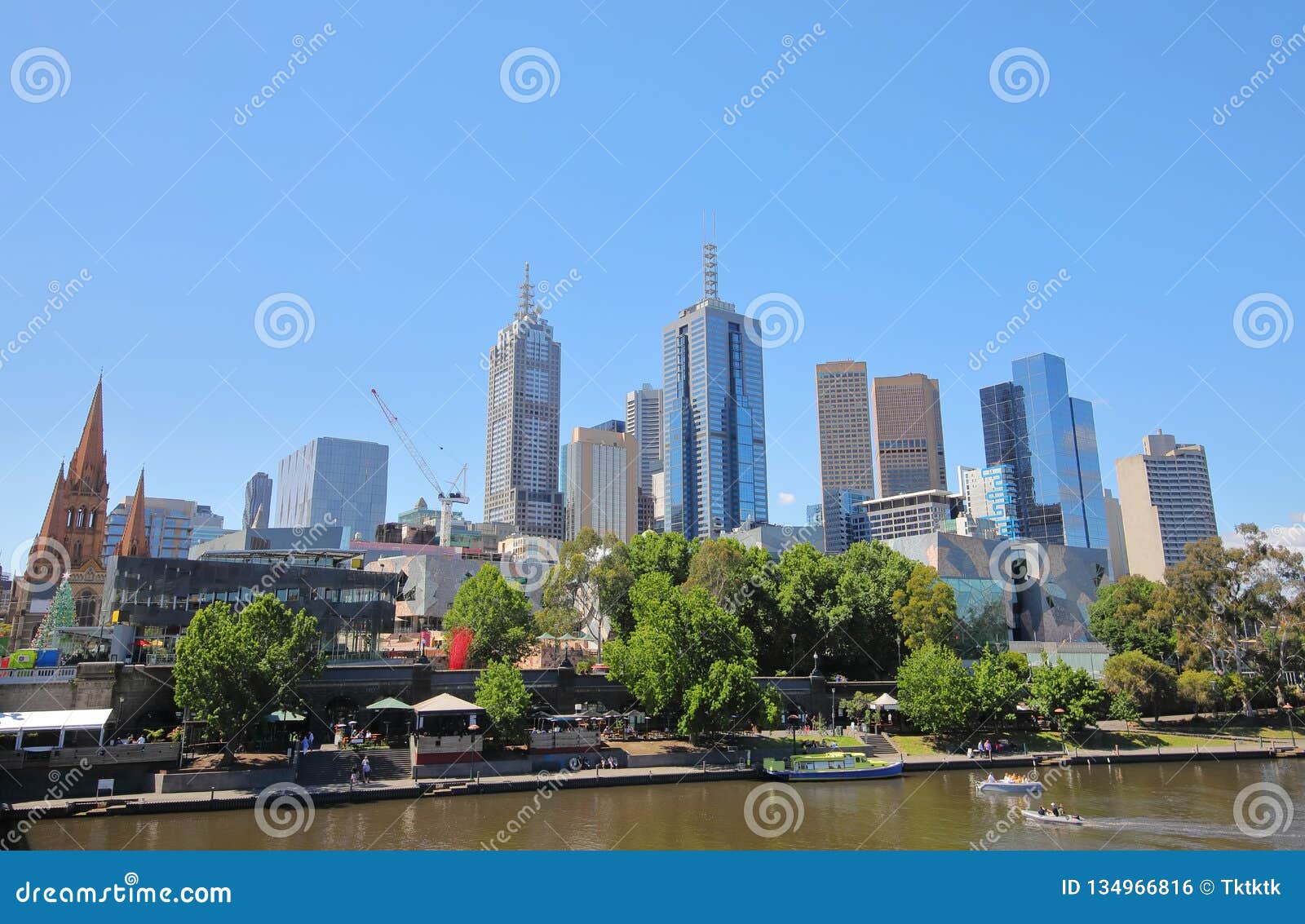 Cityscape Melbourne Australia Stock Photo - Image of landmark, river ...