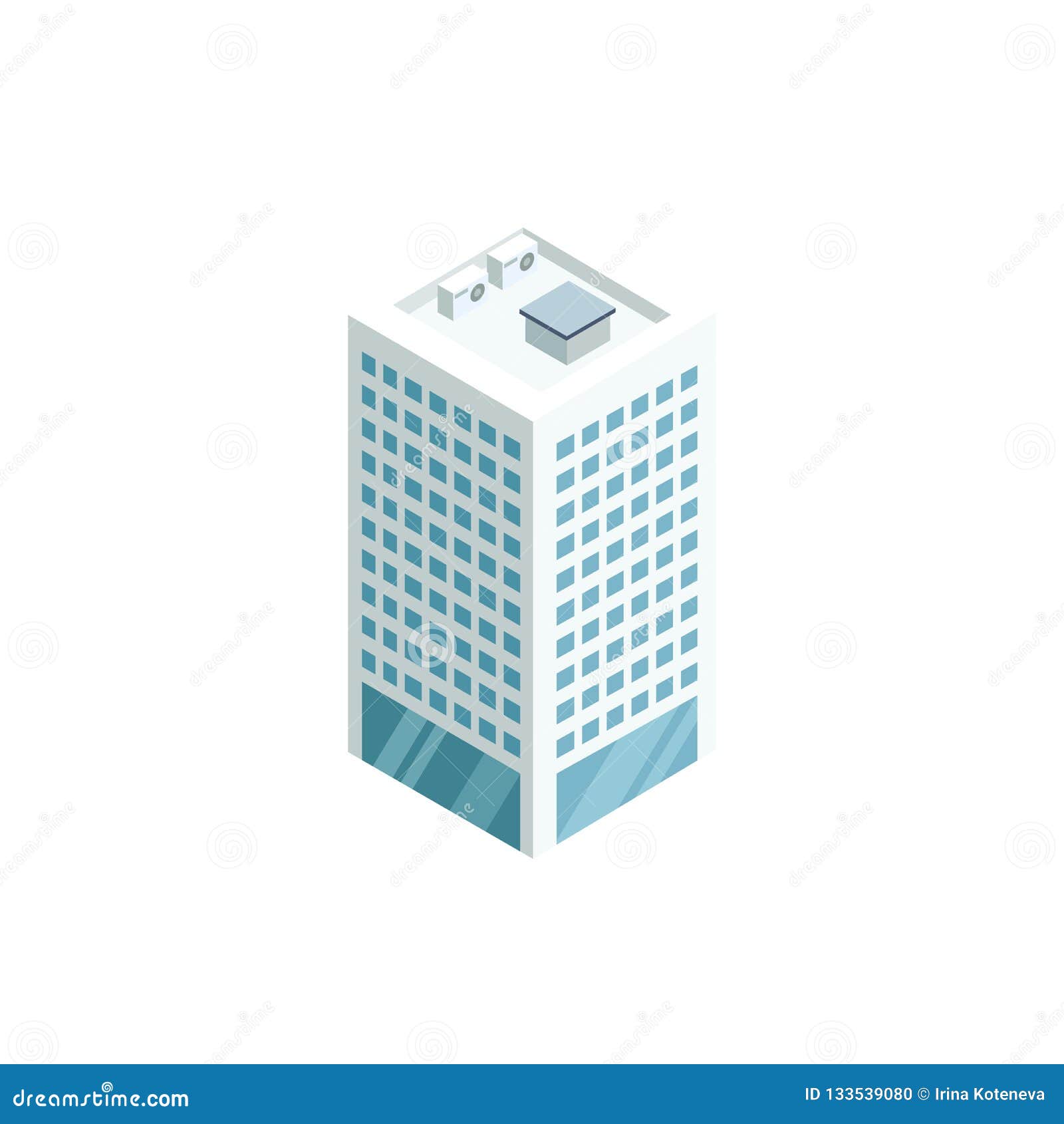 Downtown Skyscraper 3d Isometric Icon Stock Illustration - Illustration ...