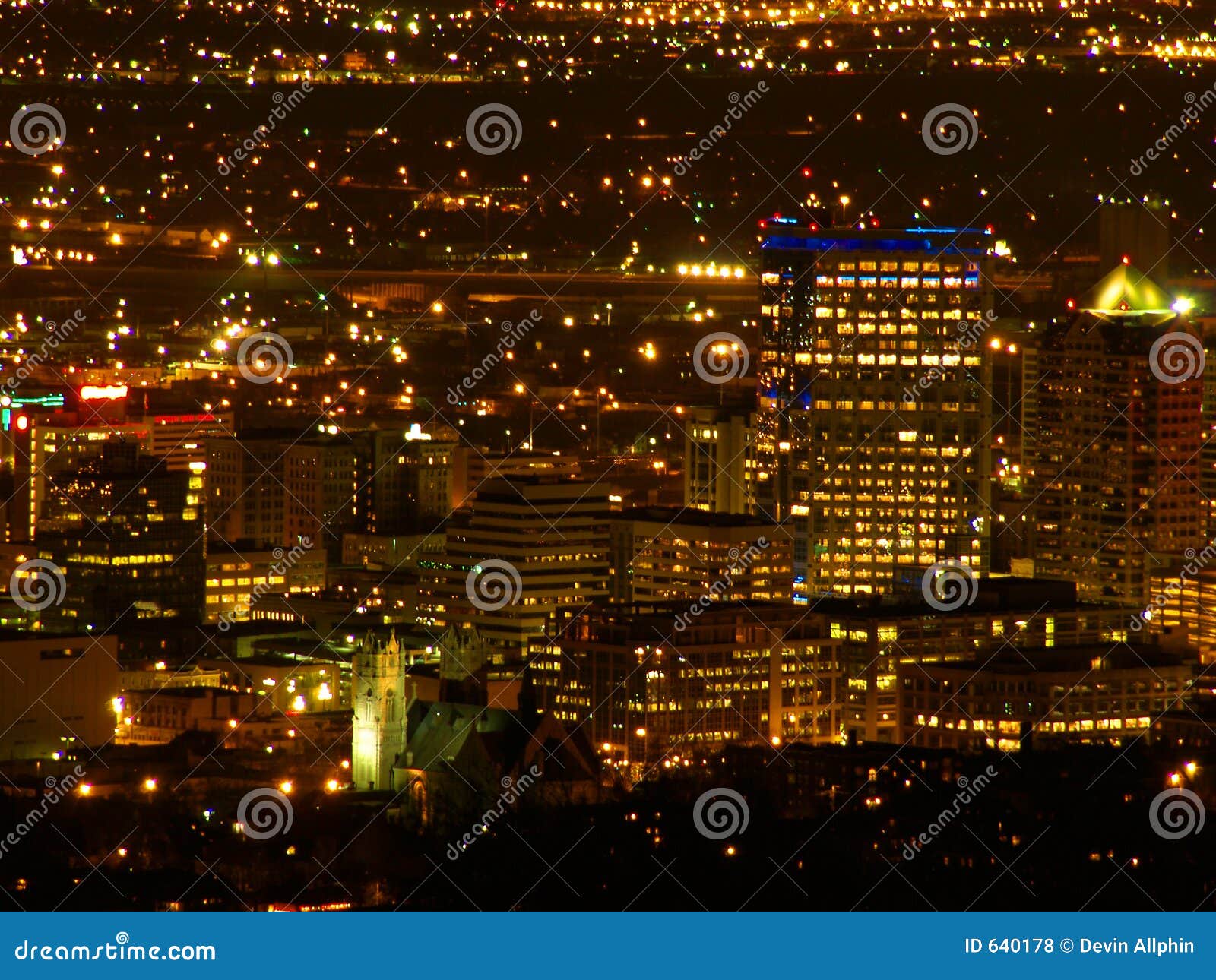 Downtown SLC stock photo. Image of lake, skyscraper, telephoto - 640178