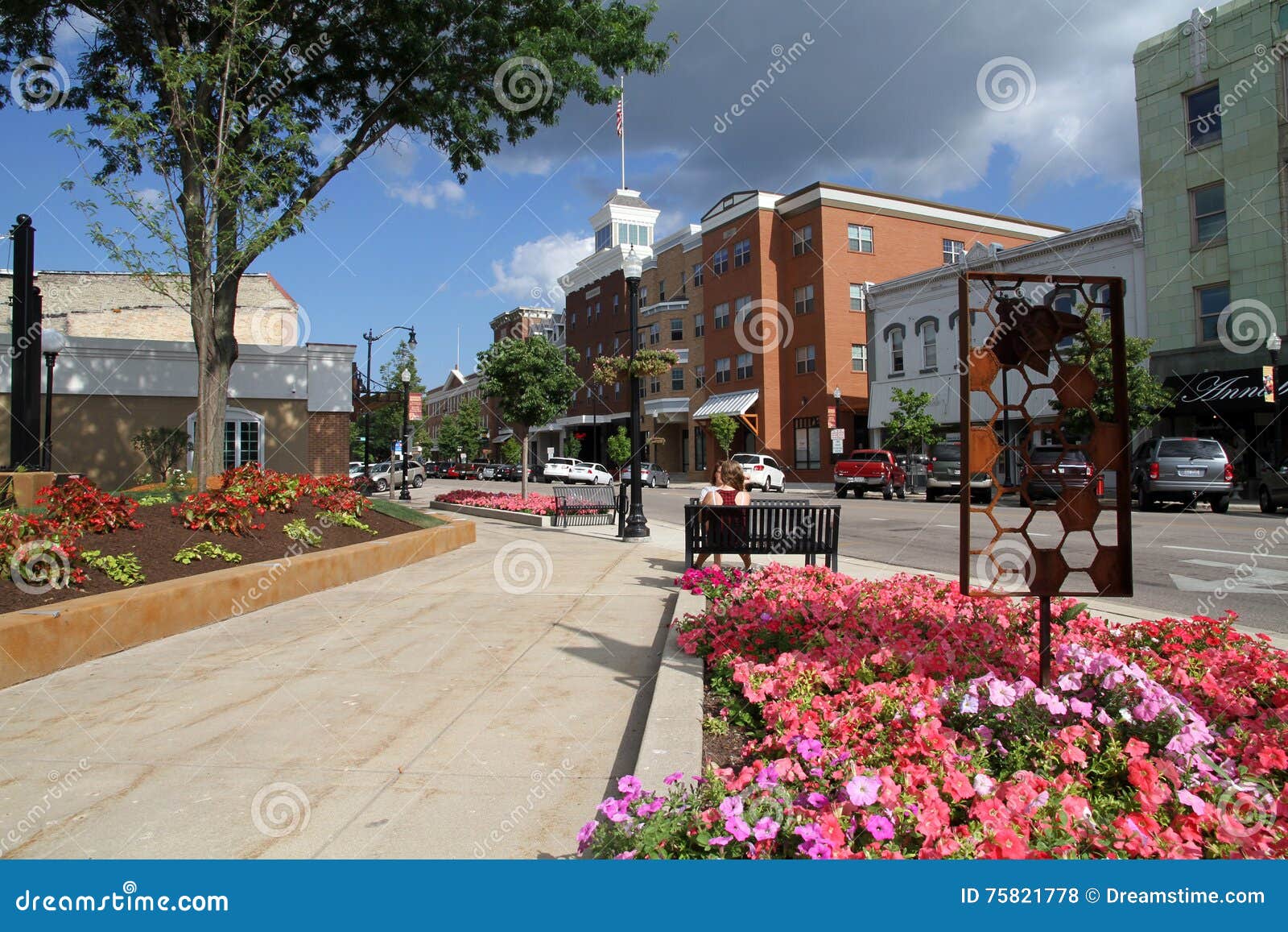Downtown Small Town editorial stock photo. Image of wisconsin - 75821778