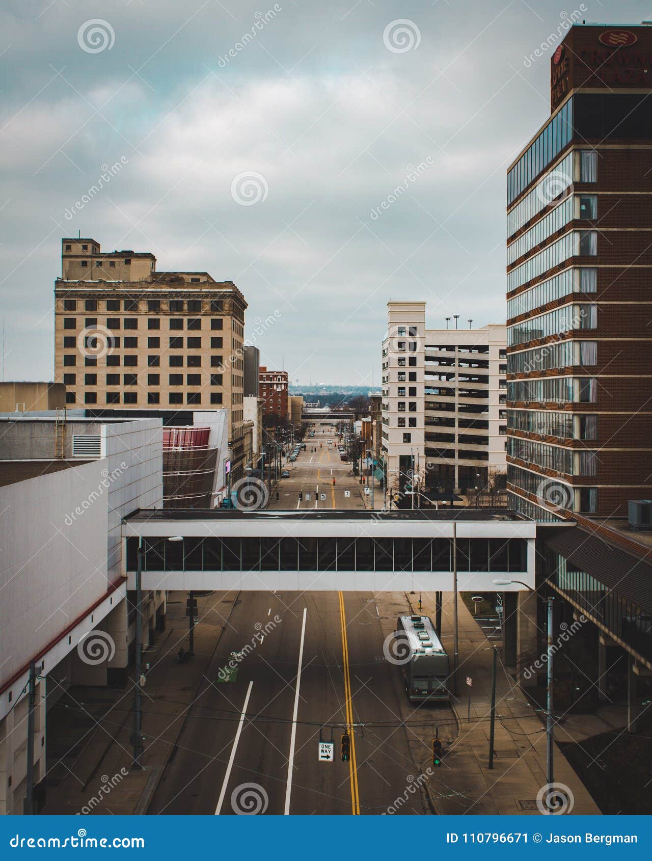 Downtown street stock image. Image of looking, city - 110796671