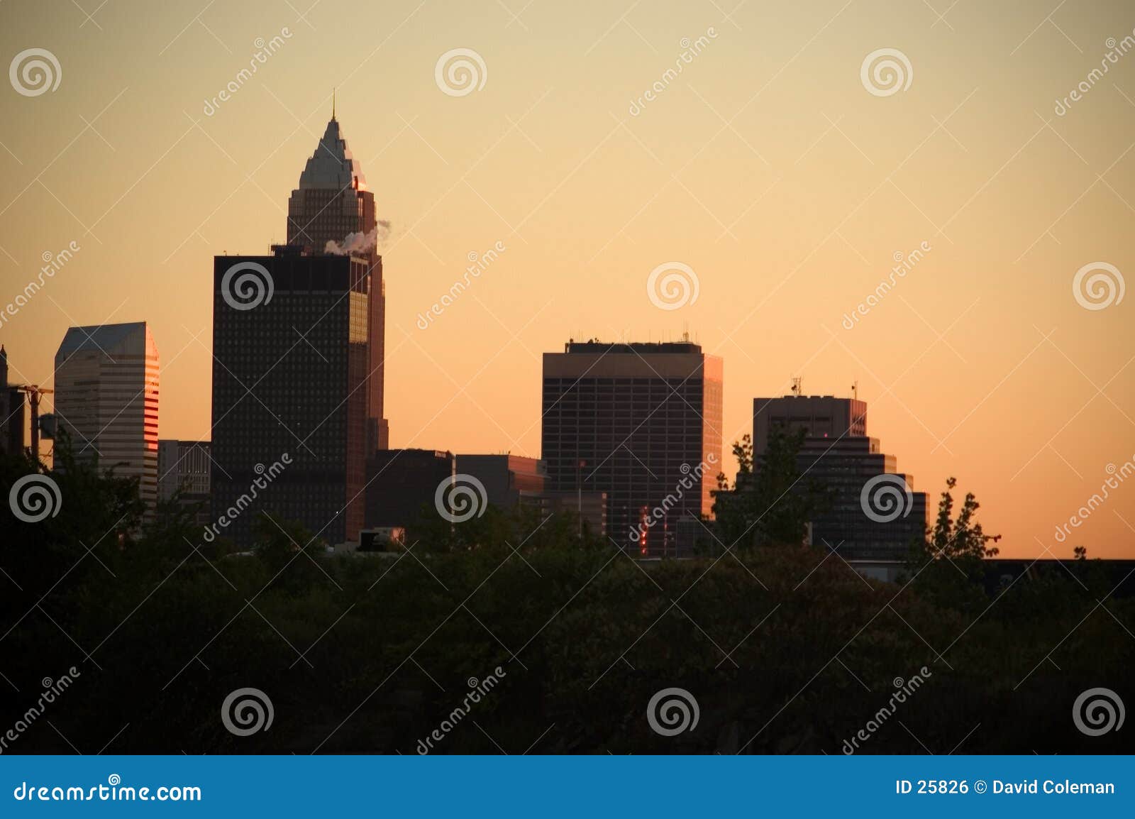 Downtown at sunset stock photo. Image of sunset, silhouette - 25826