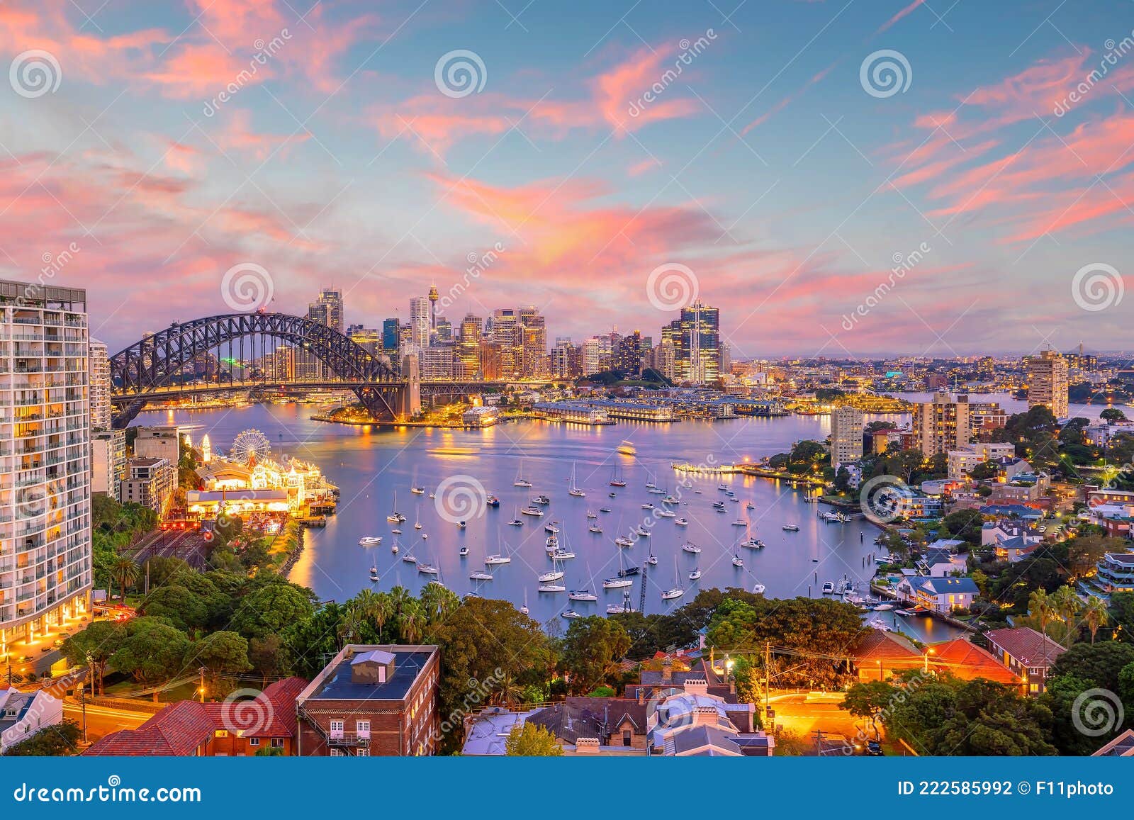 Downtown Sydney Skyline in Australia from Top View Stock Photo - Image ...