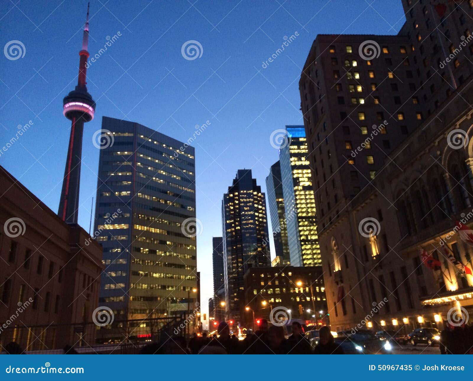 Downtown Toronto at dusk editorial image. Image of skyline - 50967435