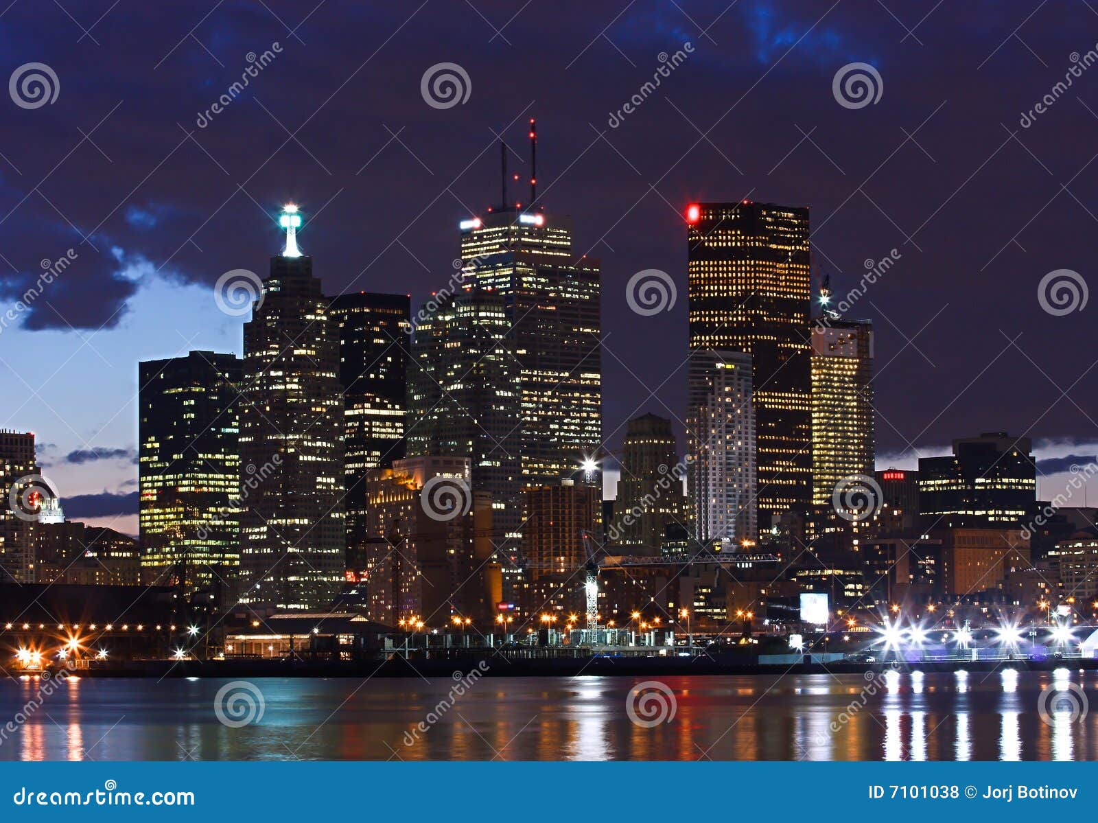 Downtown_Toronto_Night stock photo. Image of reflections - 7101038