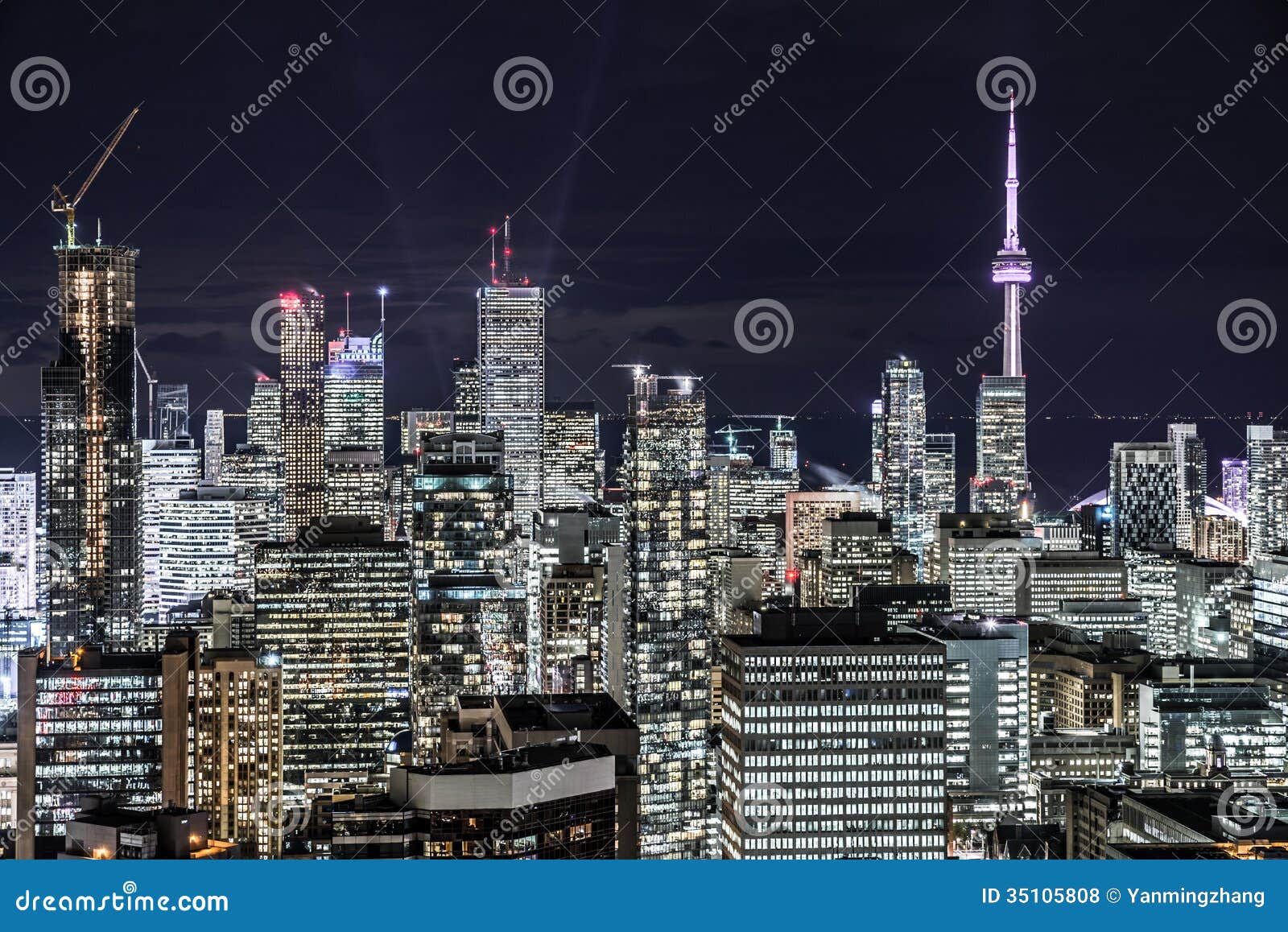 Downtown Toronto at night stock photo. Image of christmas - 35105808