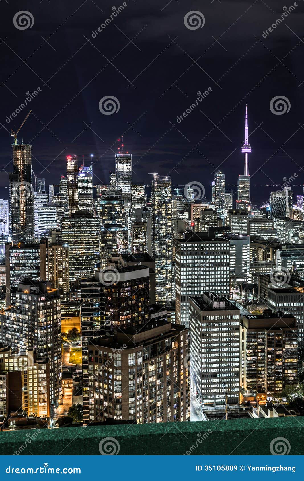 Downtown Toronto at night stock image. Image of life - 35105809