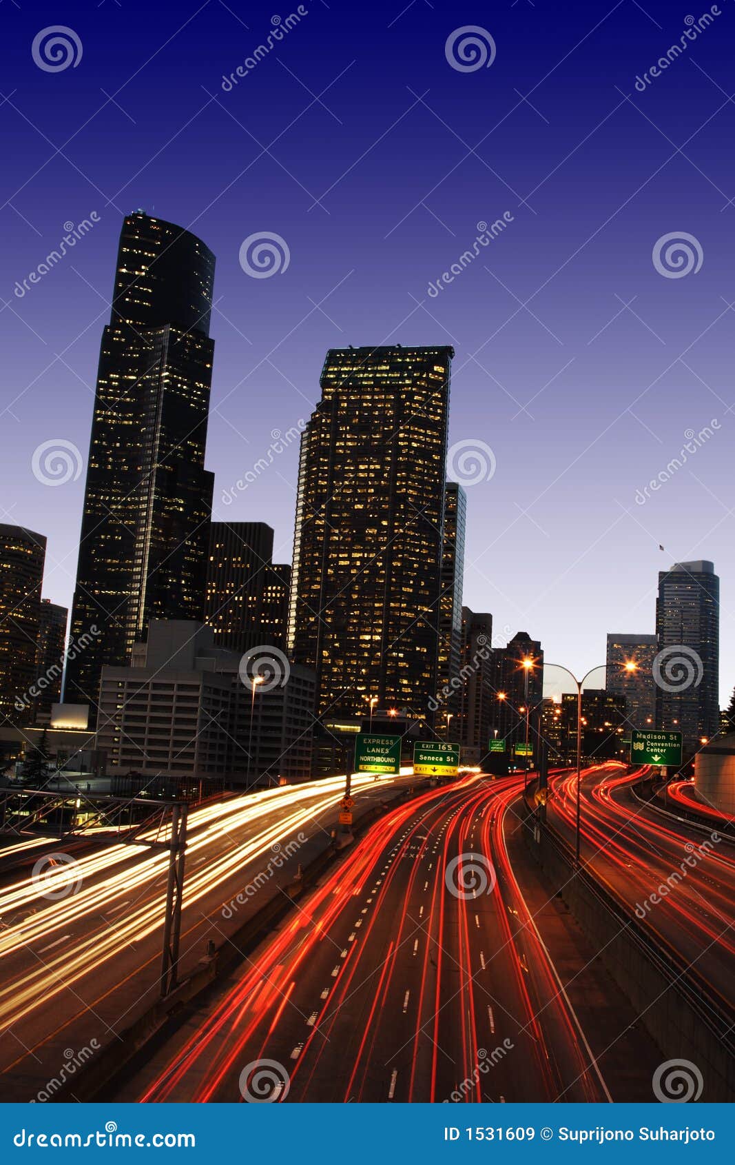 Downtown traffic stock image. Image of vehicles, sunset - 1531609