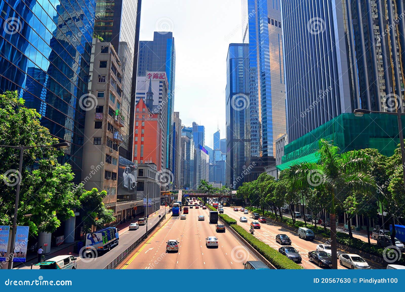 Downtown Traffic in Hong Kong Editorial Image - Image of metropolitan ...