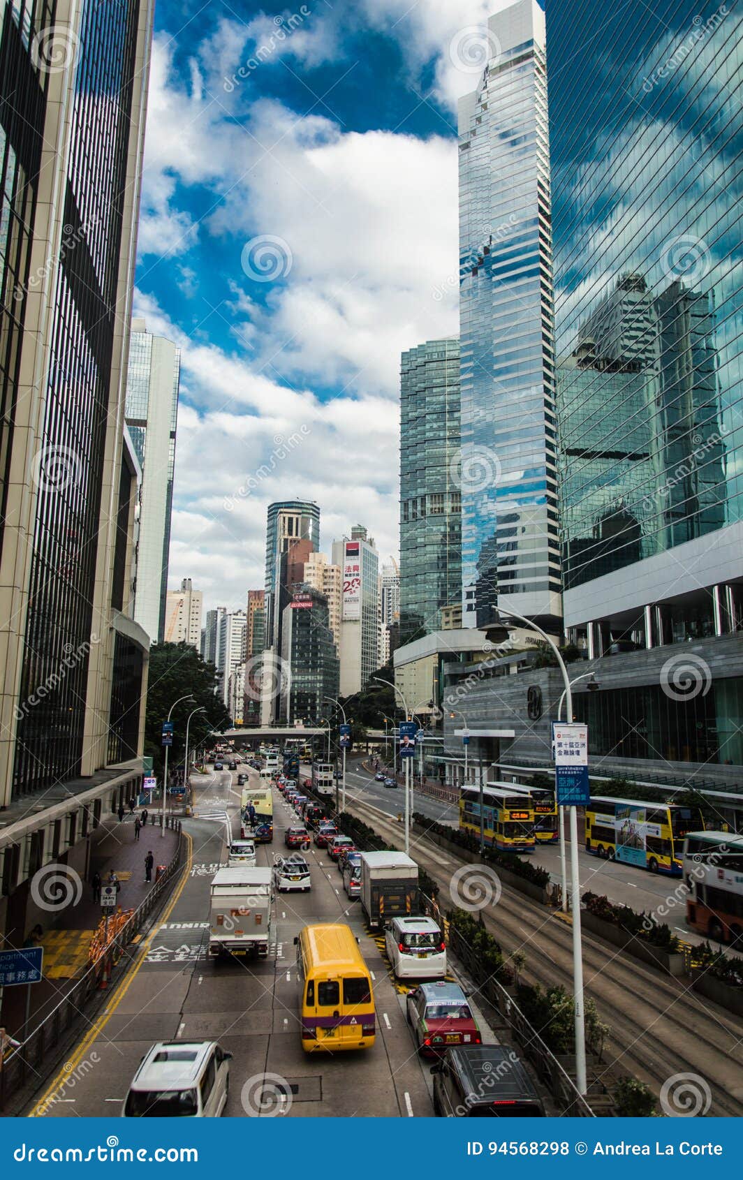 Downtown Traffic in Hong Kong Editorial Stock Photo - Image of ...