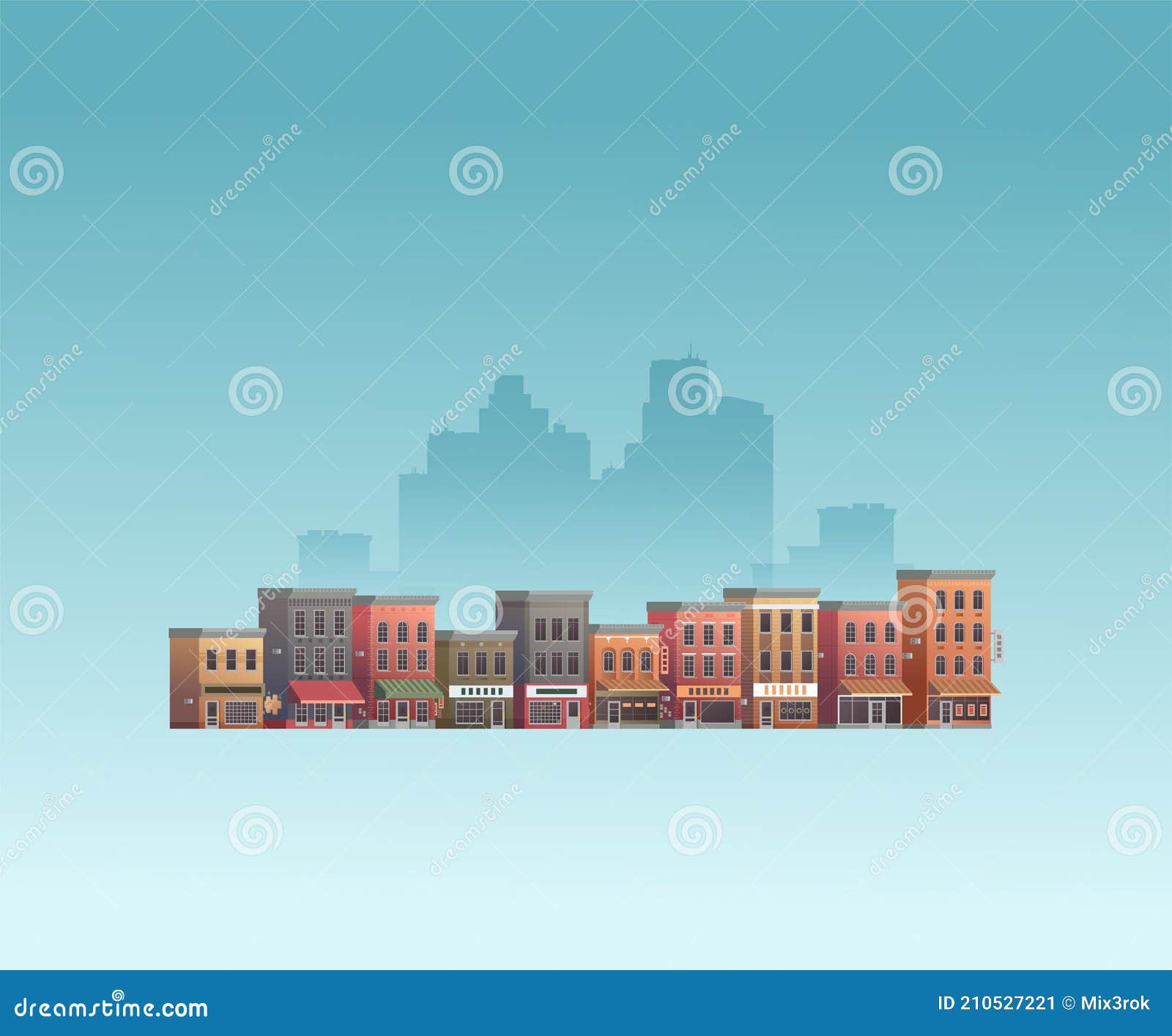 Downtown Vector Building Illustration Isolated on Background Stock ...