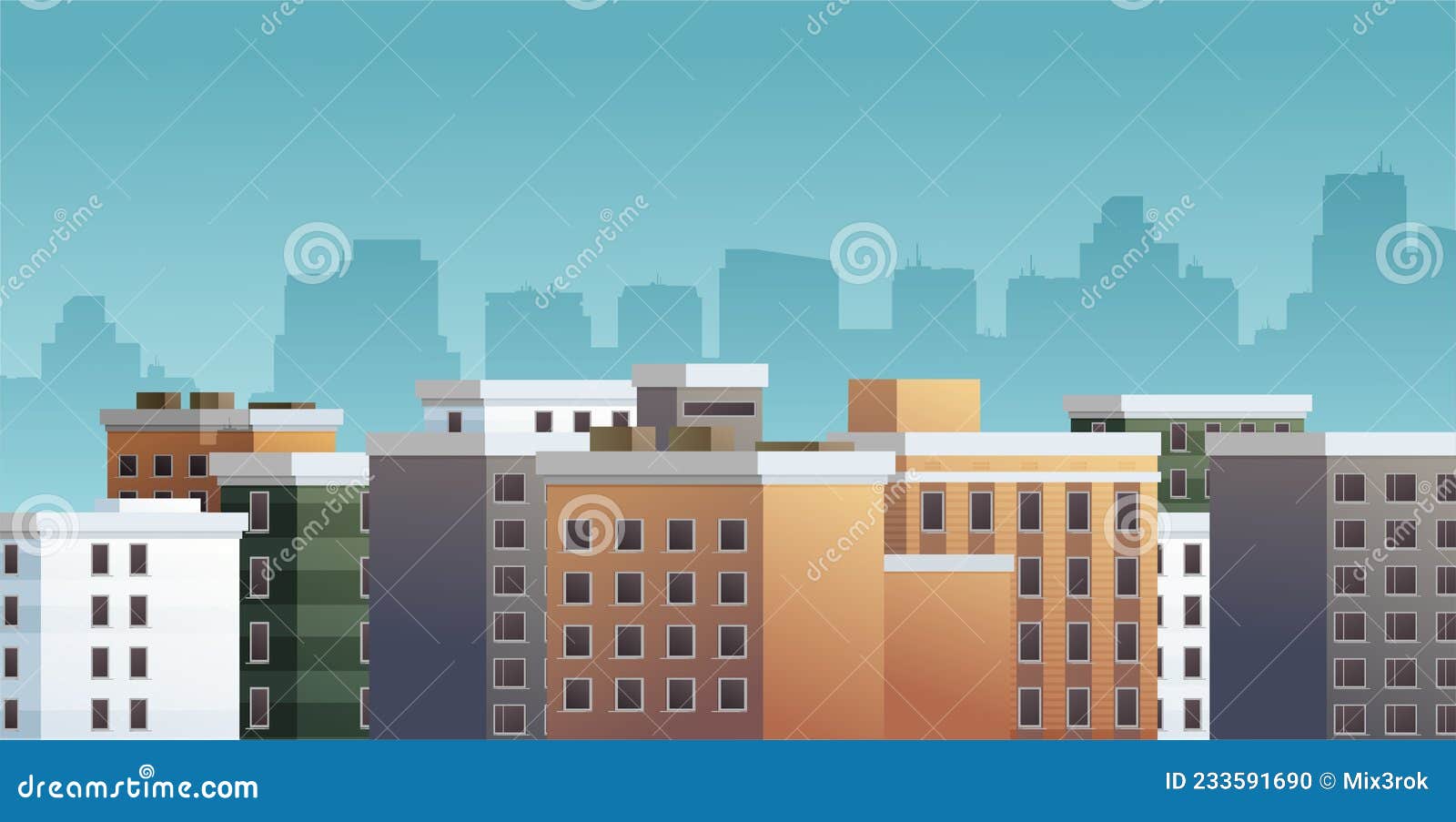 Downtown Vector Building Illustration Isolated on Background Stock ...