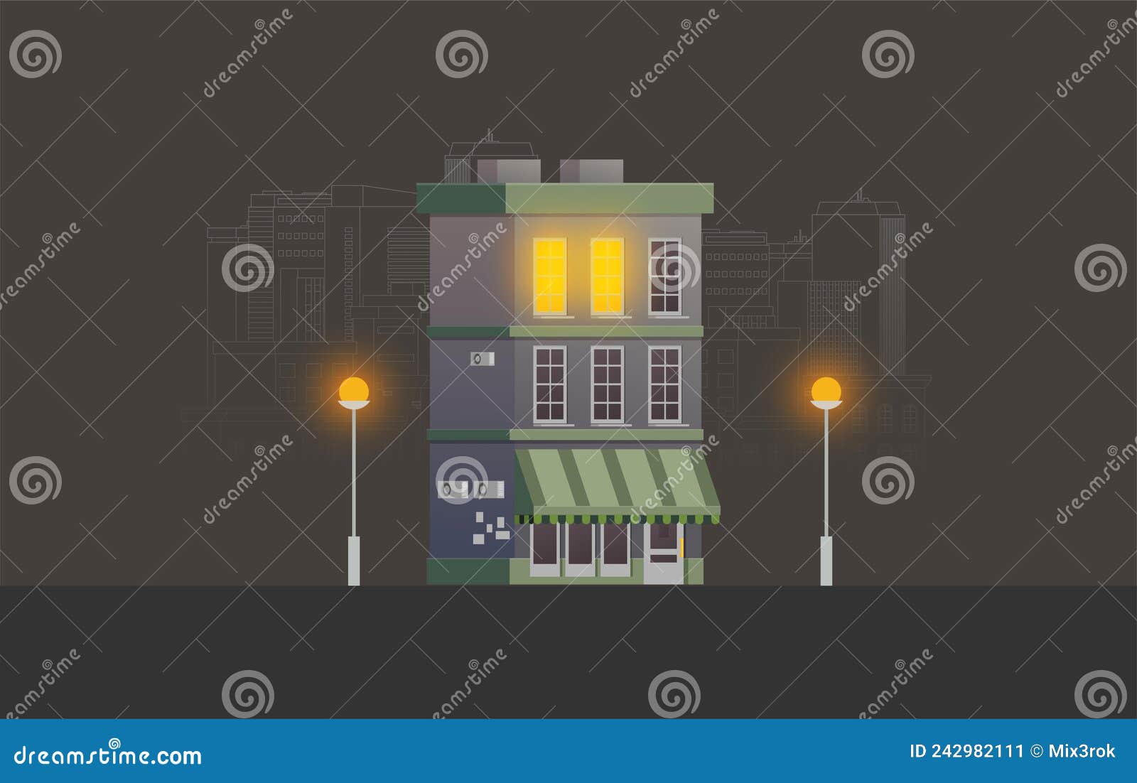 Downtown Vector Building Illustration Isolated on Background Stock ...