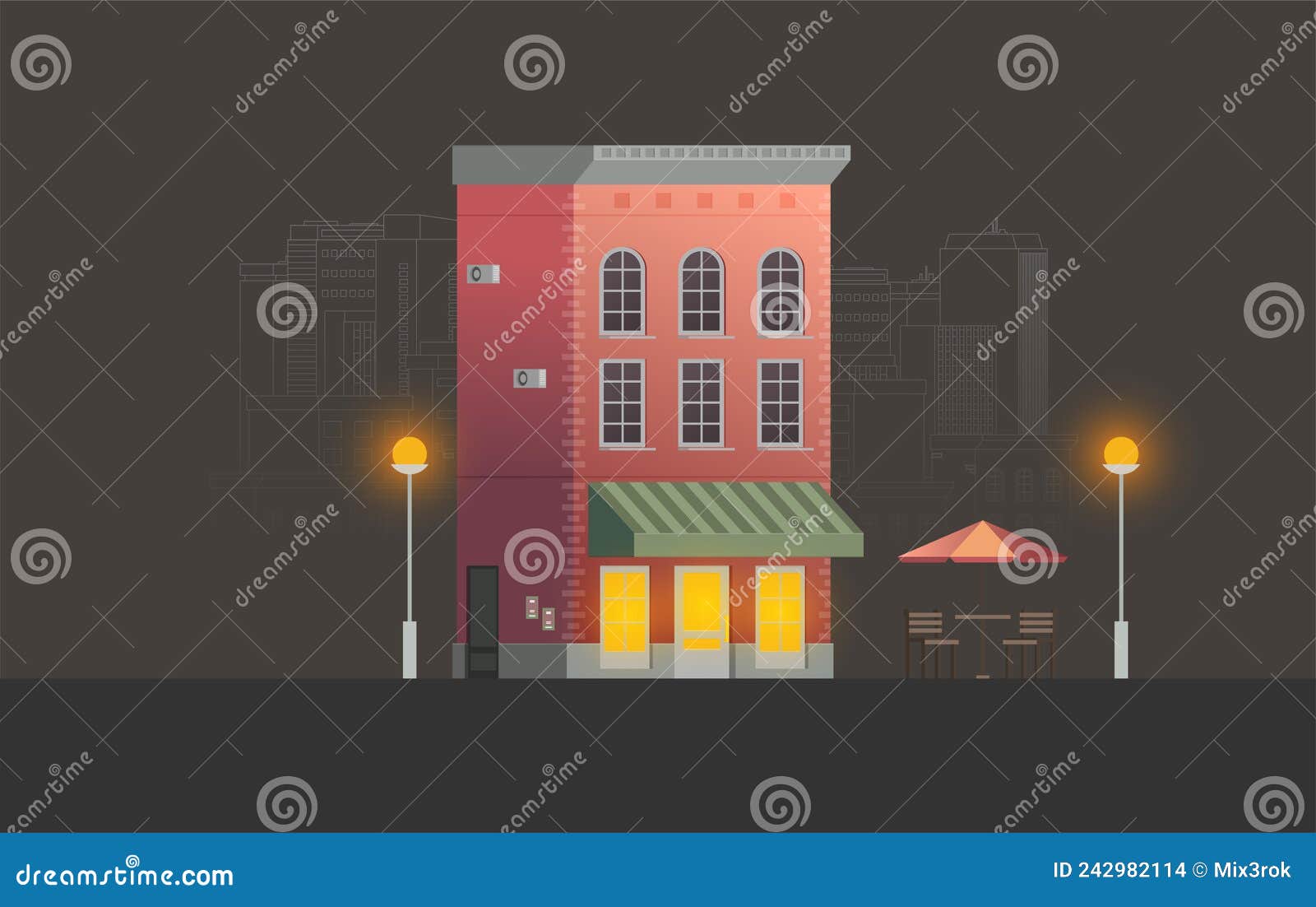 Downtown Vector Building Illustration Isolated on Background Stock ...