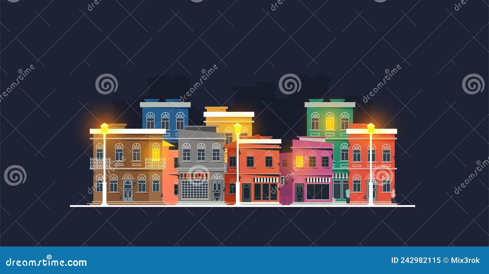 Downtown Vector Building Illustration Isolated on Background Stock ...