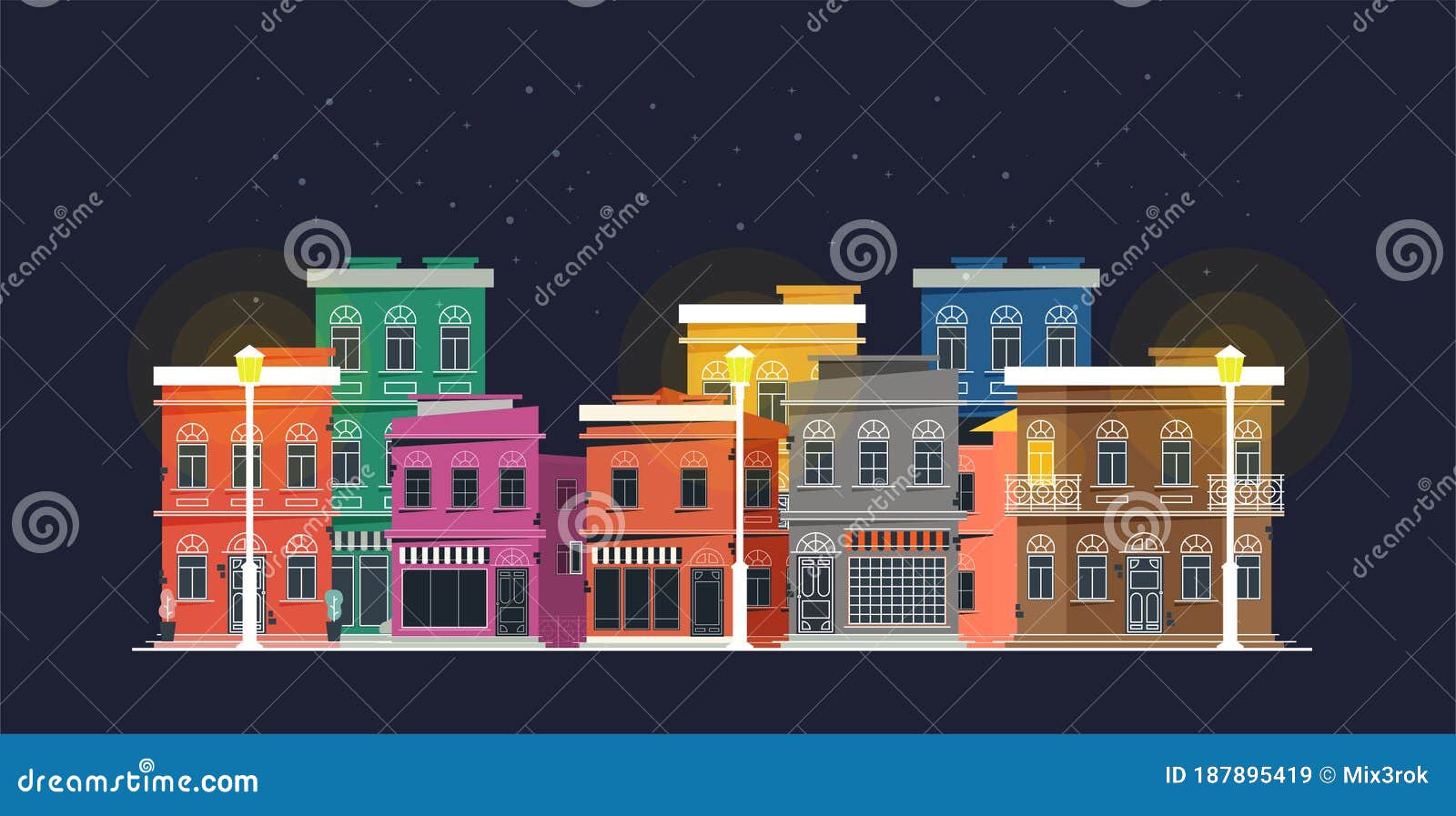 Downtown Vector Building Illustration Isolated on Background Stock ...