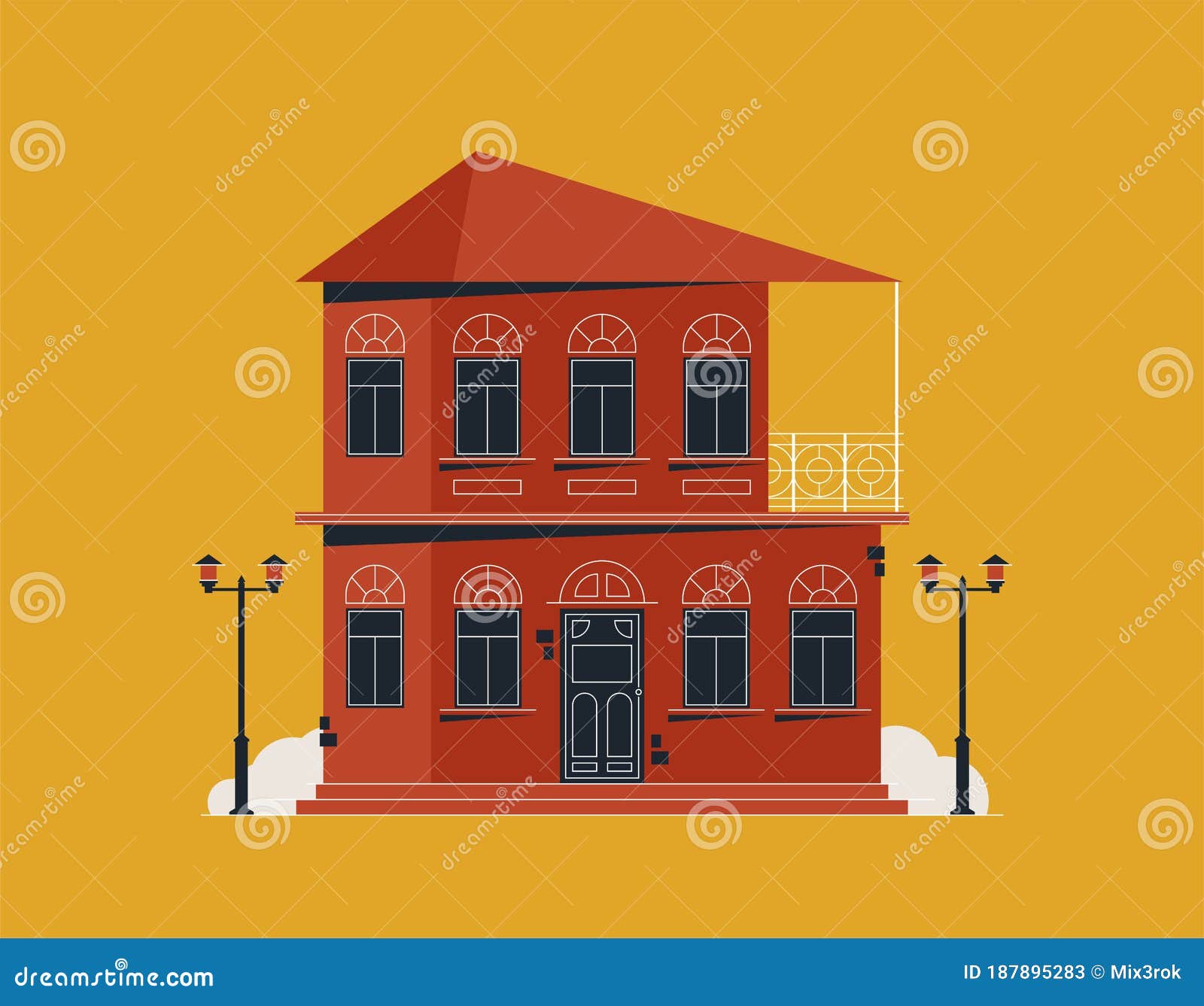 Downtown Vector Building Illustration Isolated on Background Stock ...