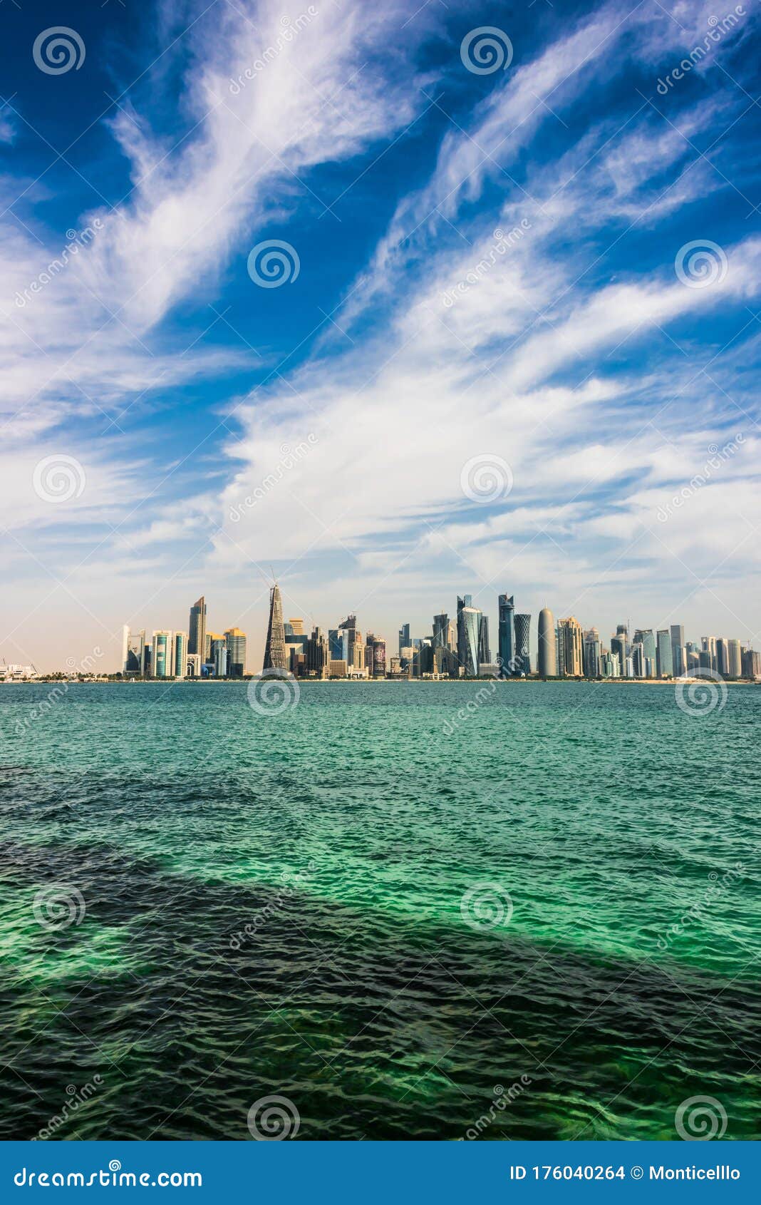 Downtown Waterfront of Doha, Qatar Editorial Stock Image - Image of ...