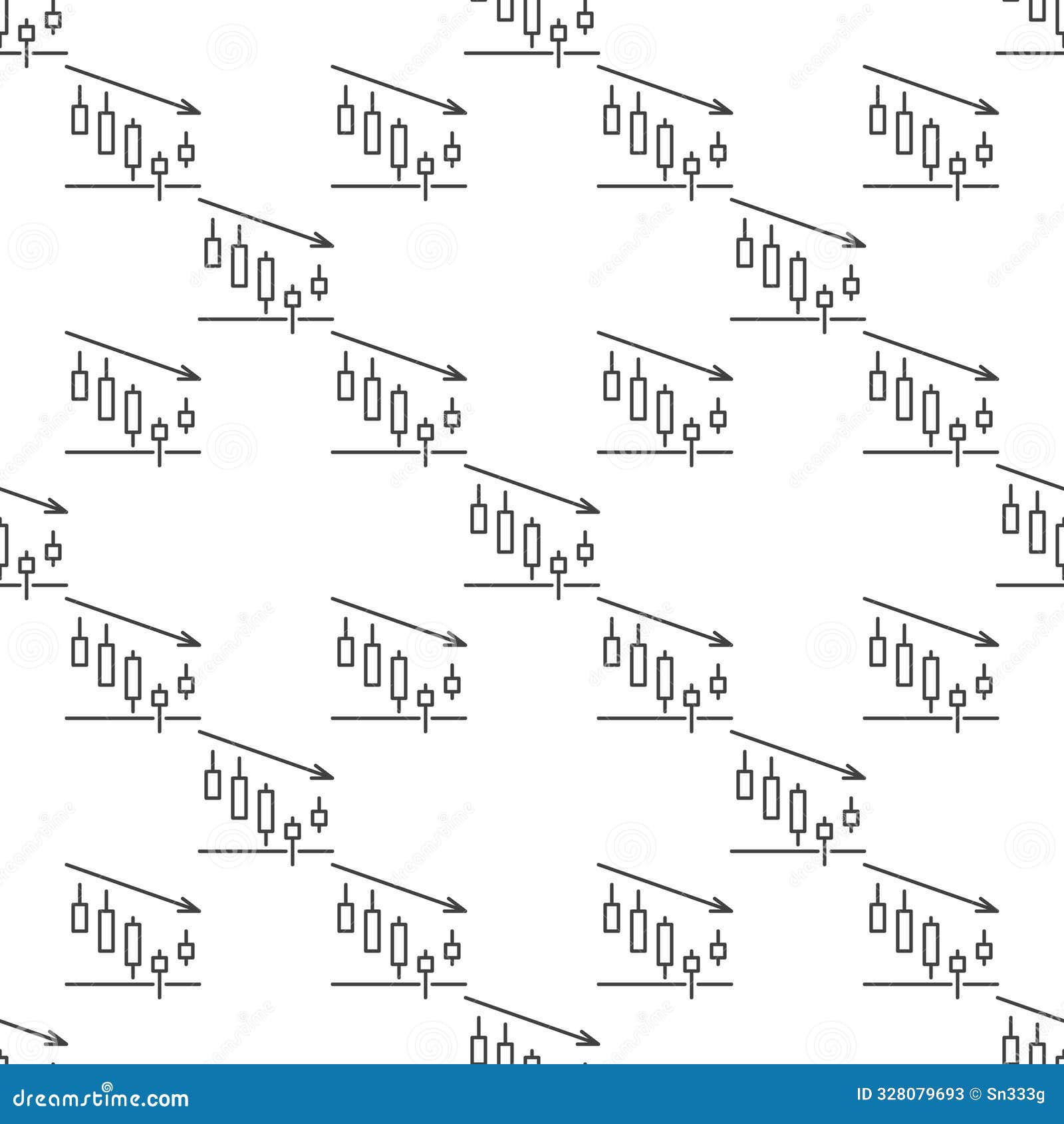Downtrend Candlestick Chart Vector Financial Charts Colored Icon Or ...