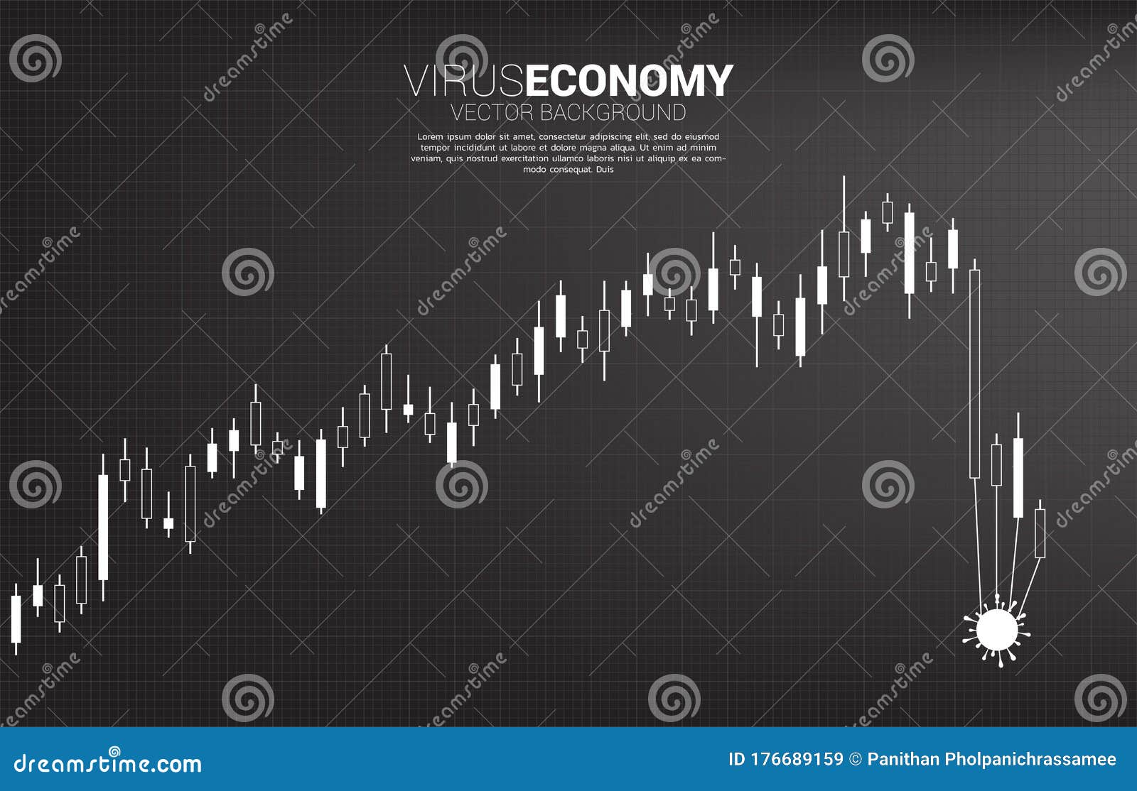 3D Downturn Graph With Red Arrow. Finance And Economy Concept. Vector ...