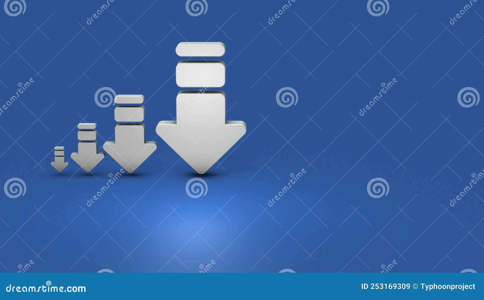 Downward Arrows that Gradually Increase in Size. Abstract Concept ...