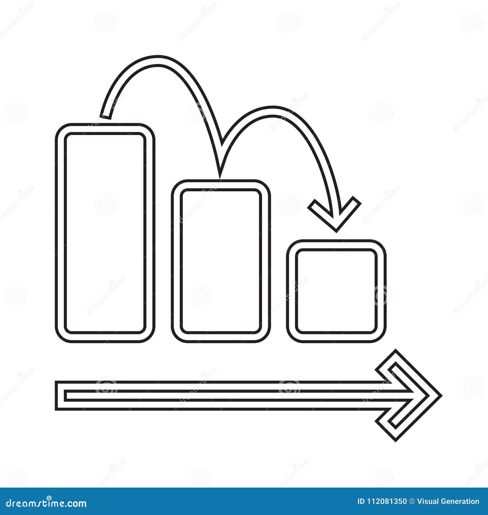 Downward Chart Arrows On Background With Mock Up Place. Down, Drop ...