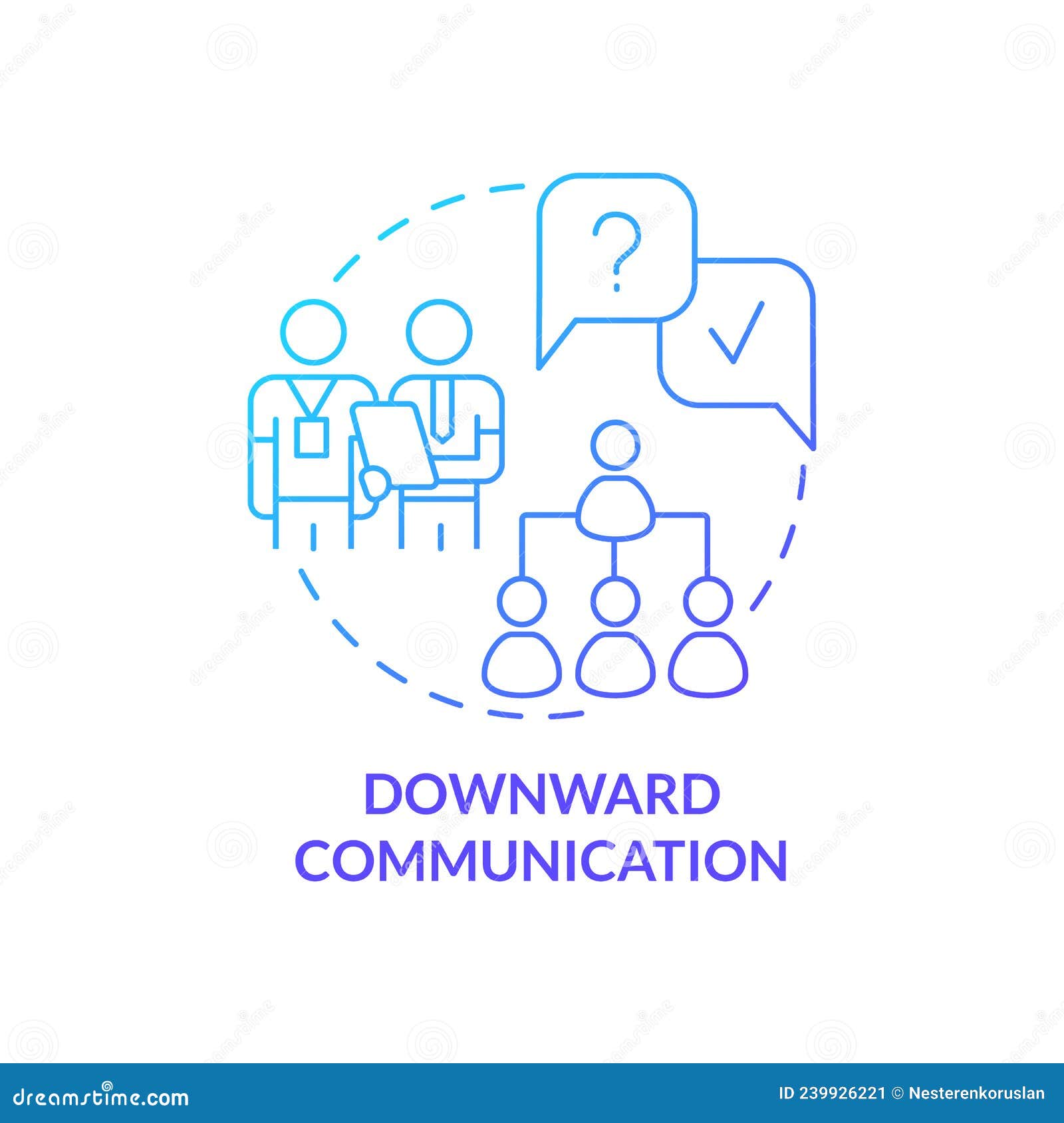 Downward Communication Blue Gradient Concept Icon Stock Vector ...