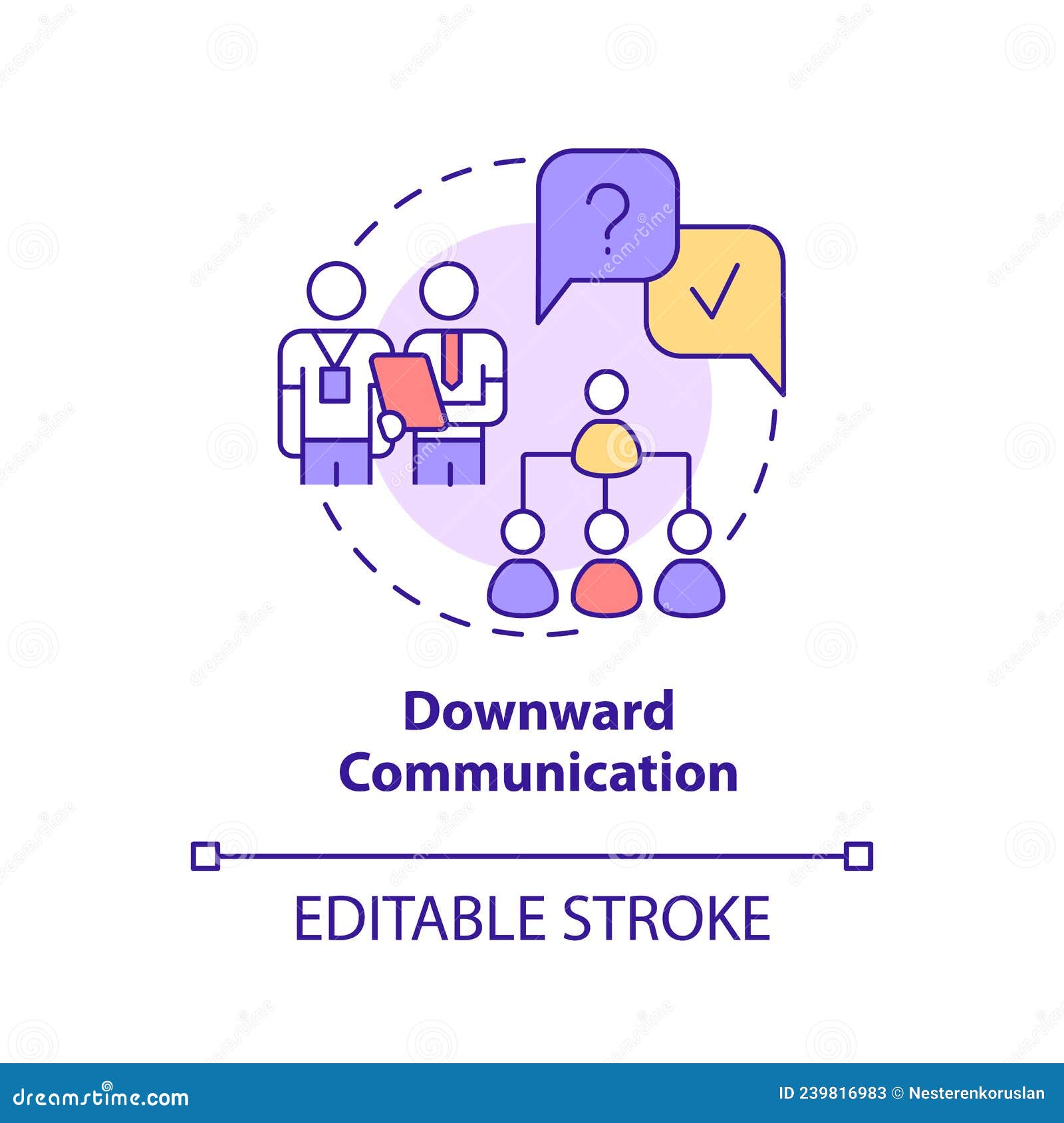Downward Communication Concept Icon Stock Illustration - Illustration ...