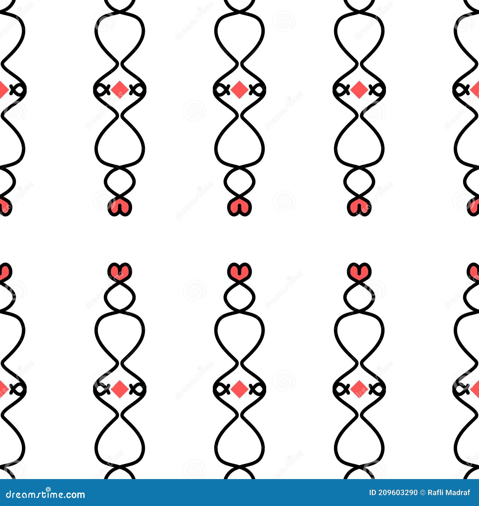 The Downward Curved Line Forms a Beautiful Hearts Symbol. Seamless ...