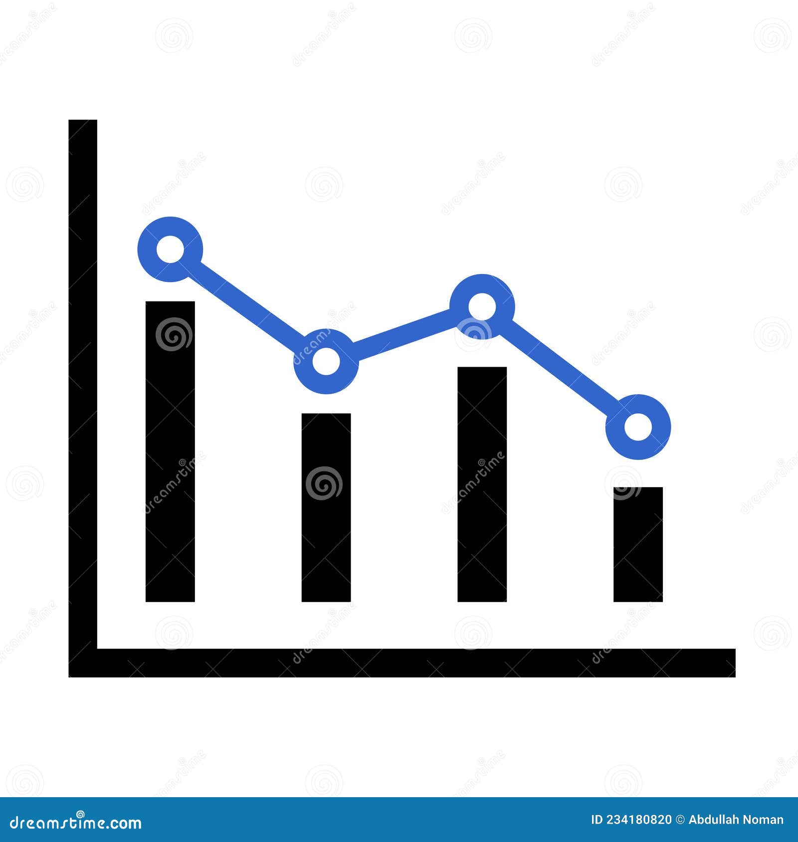 Downward, Down and Decrease Market Graph Icon Design Stock Vector ...