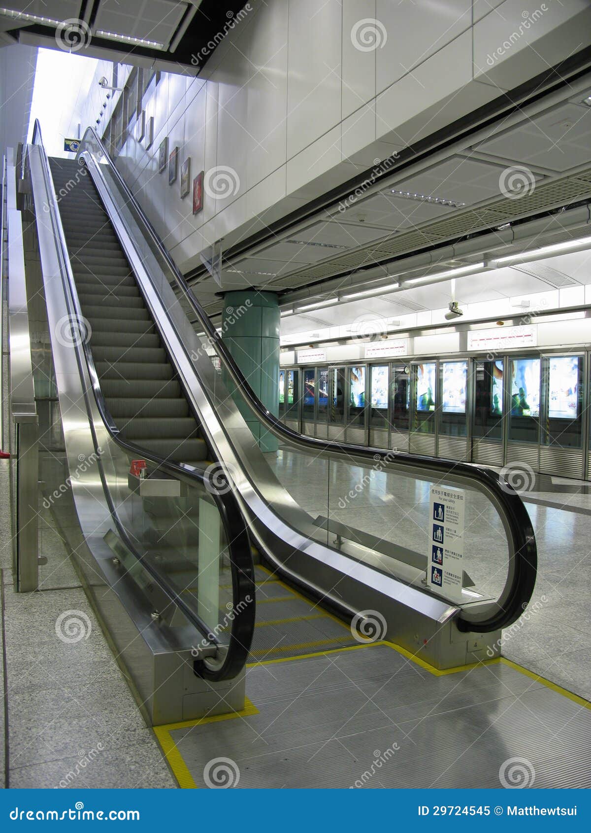 Metro station escalators stock image. Image of stair - 29724545