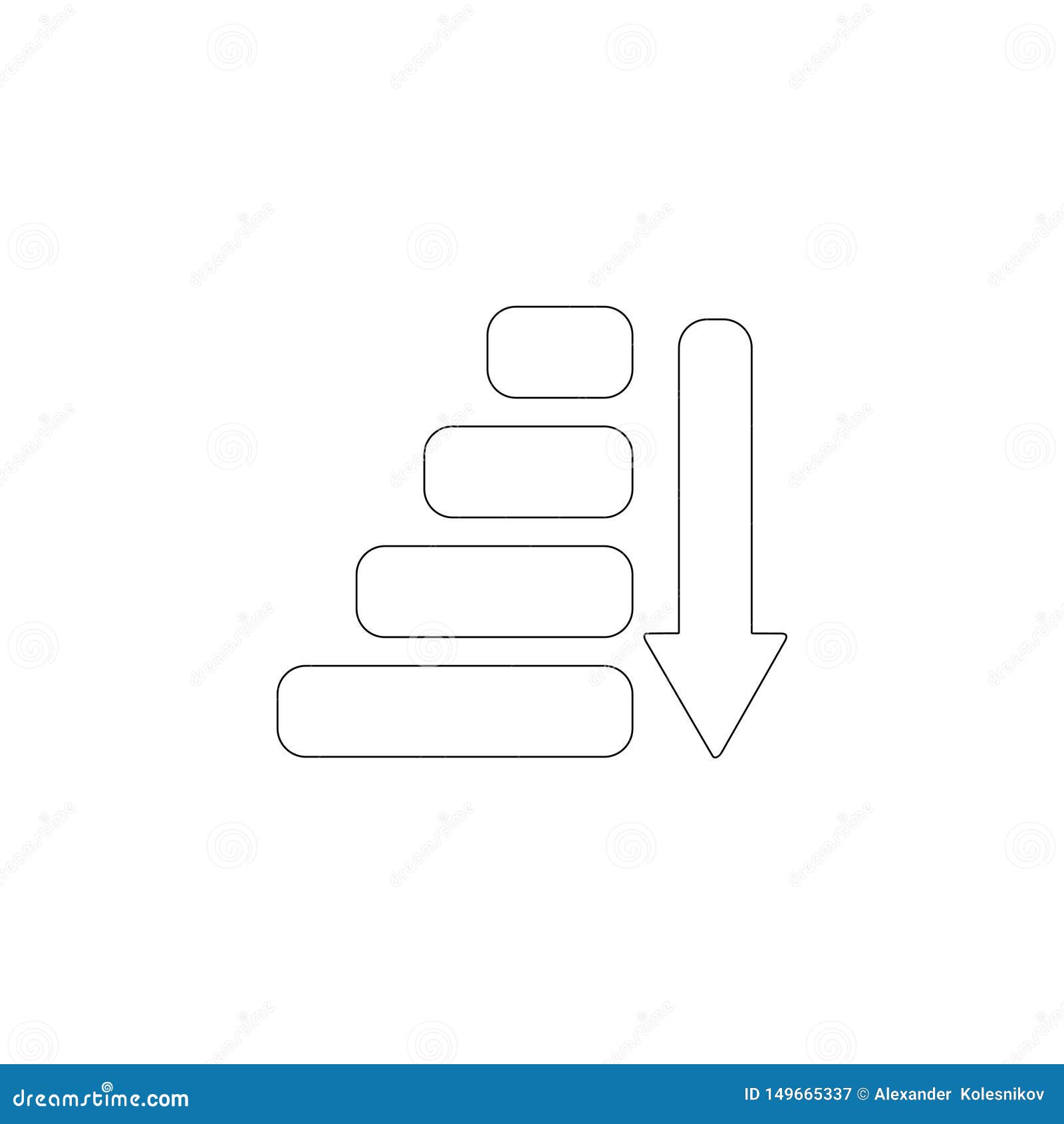 Downward Graph. Flat Vector Icon Stock Vector - Illustration of money ...