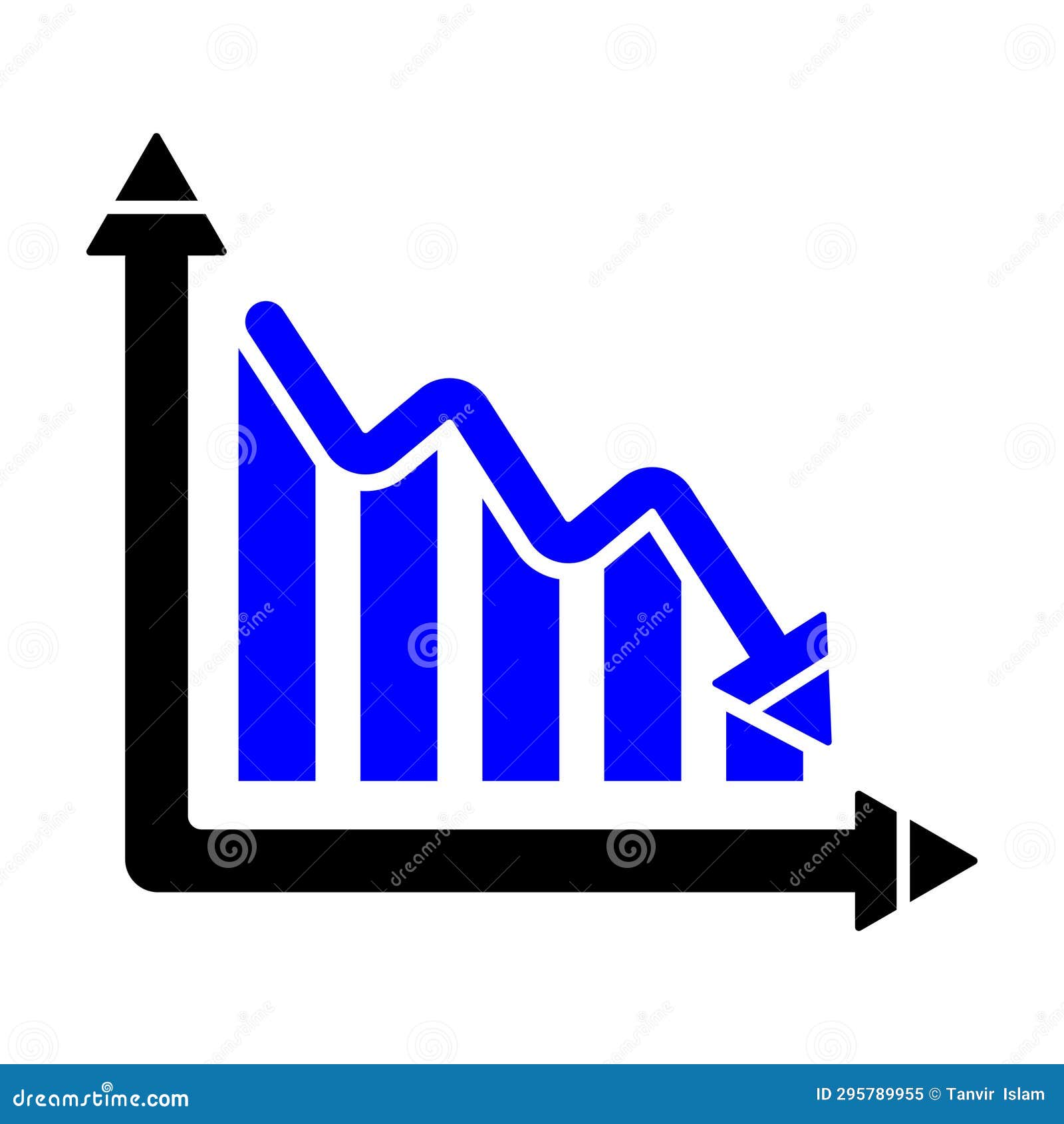 Downward Report Icon stock vector. Illustration of label - 295789955