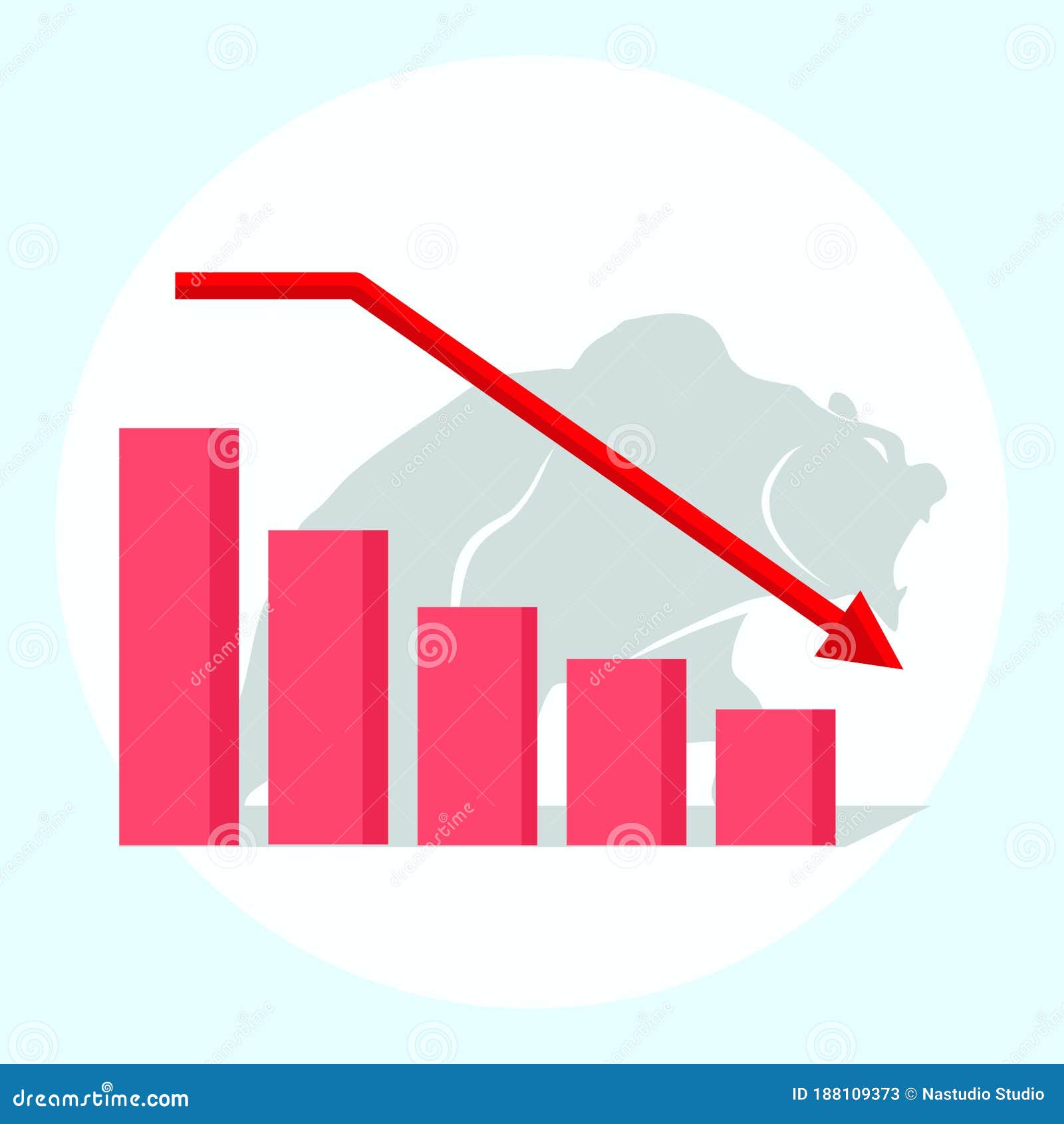 Downward Trend Graph and Bear Market. Stock Market Down Trend Stock ...