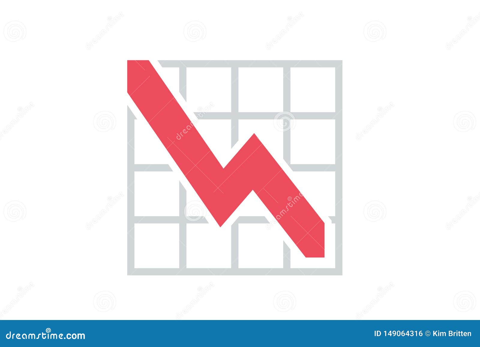 Downward Trending Red Arrow Graphic Resource Stock Illustration ...