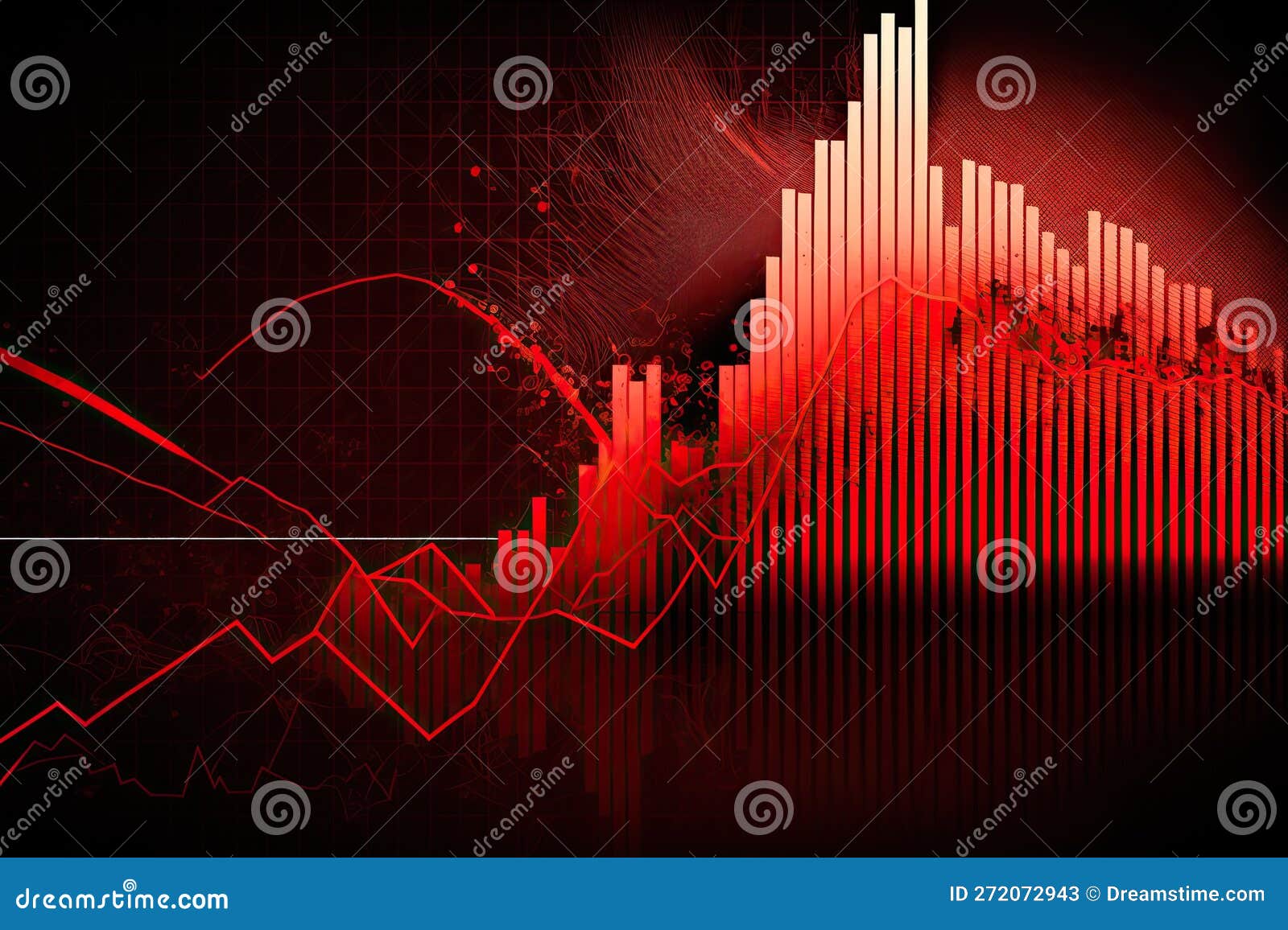 A Downward Trending Red Graph Stock Illustration - Illustration of ...