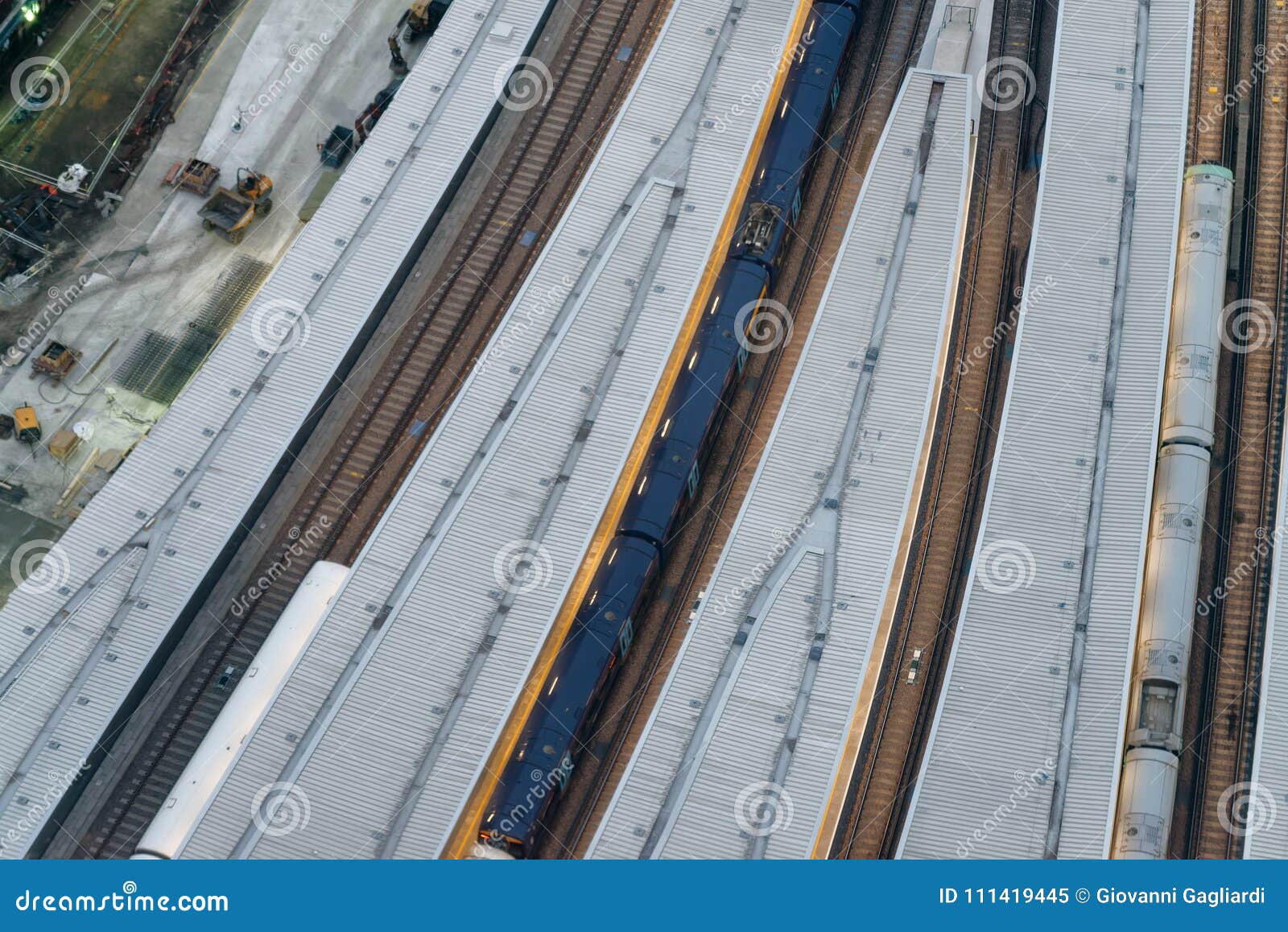 Downward View of Railway Station at Night Stock Image - Image of europe ...