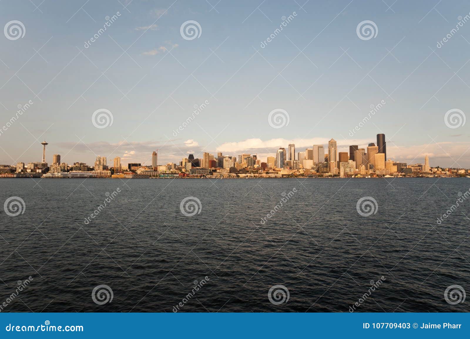 Dowtown Seattle skyline stock image. Image of skyscraper - 107709403