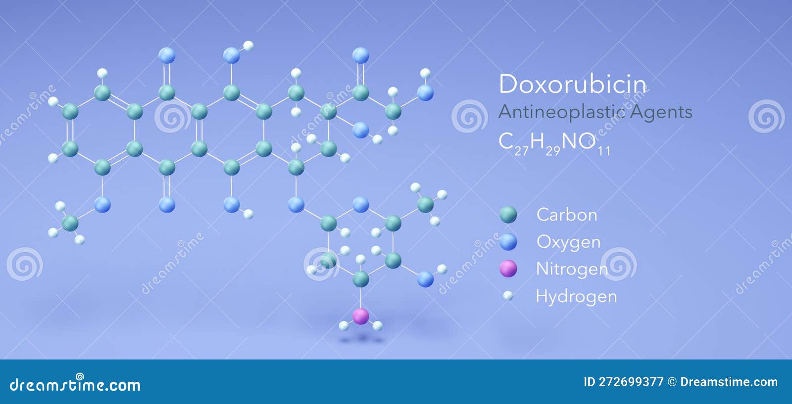 Doxorubicin Molecule, Molecular Structures, Antineoplastic Agents, 3d ...