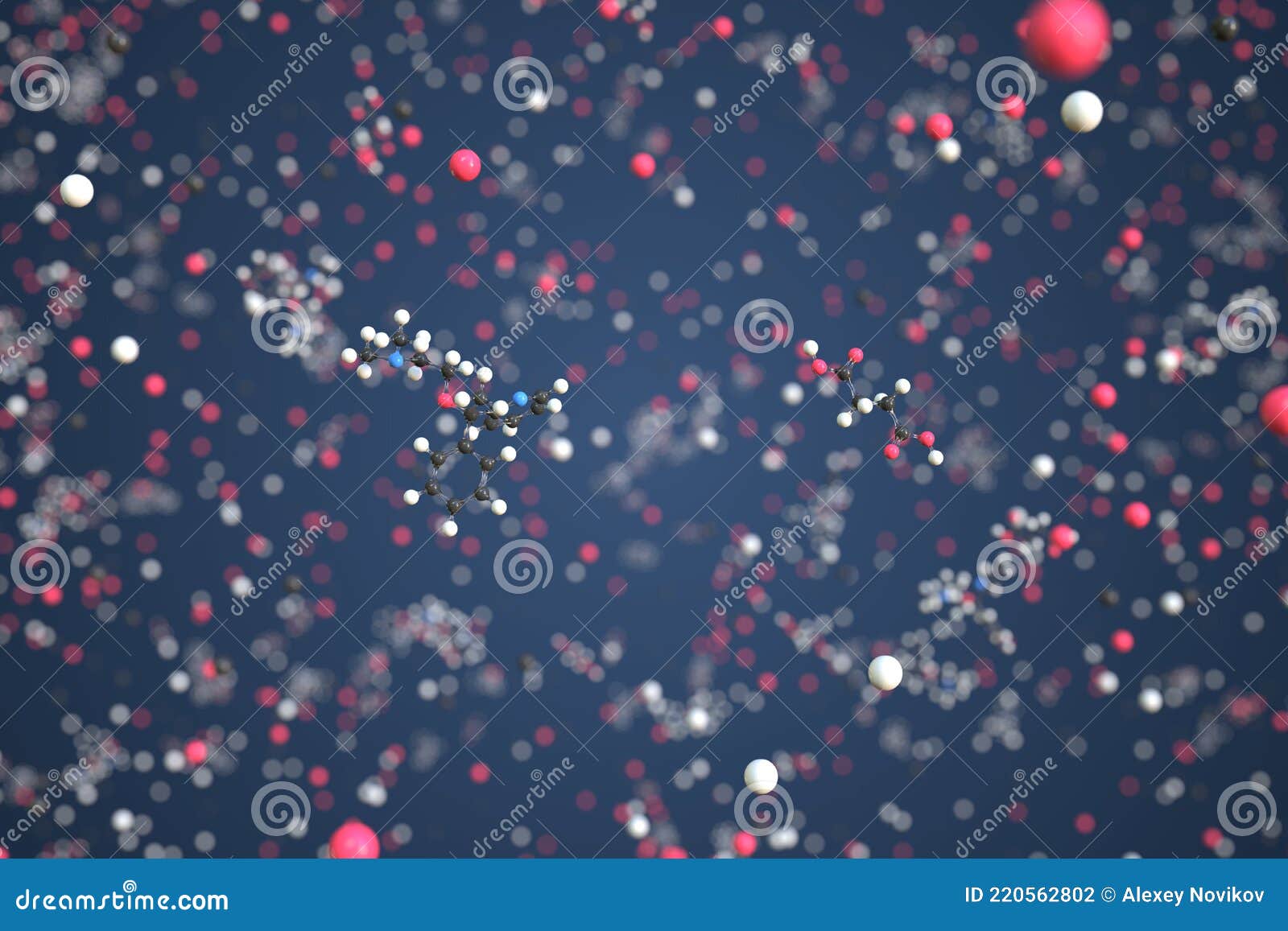 Doxylamine Succinate Molecule Made with Balls, Conceptual Molecular ...